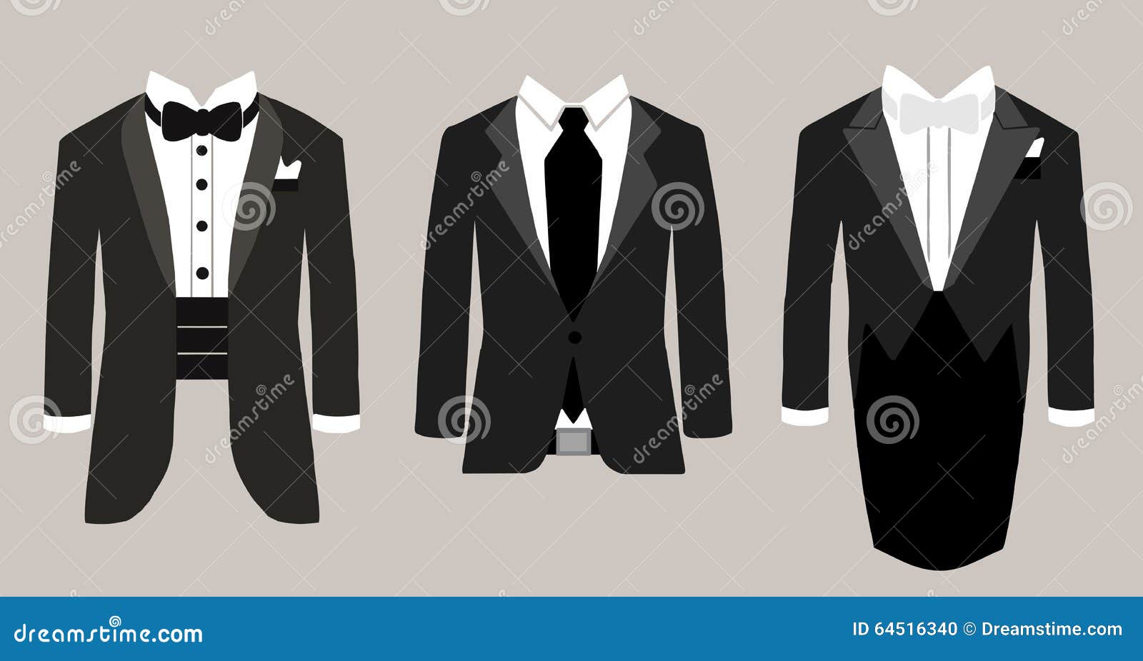 Vector Illustration Three Costumes . Stock Vector - Illustration of ...