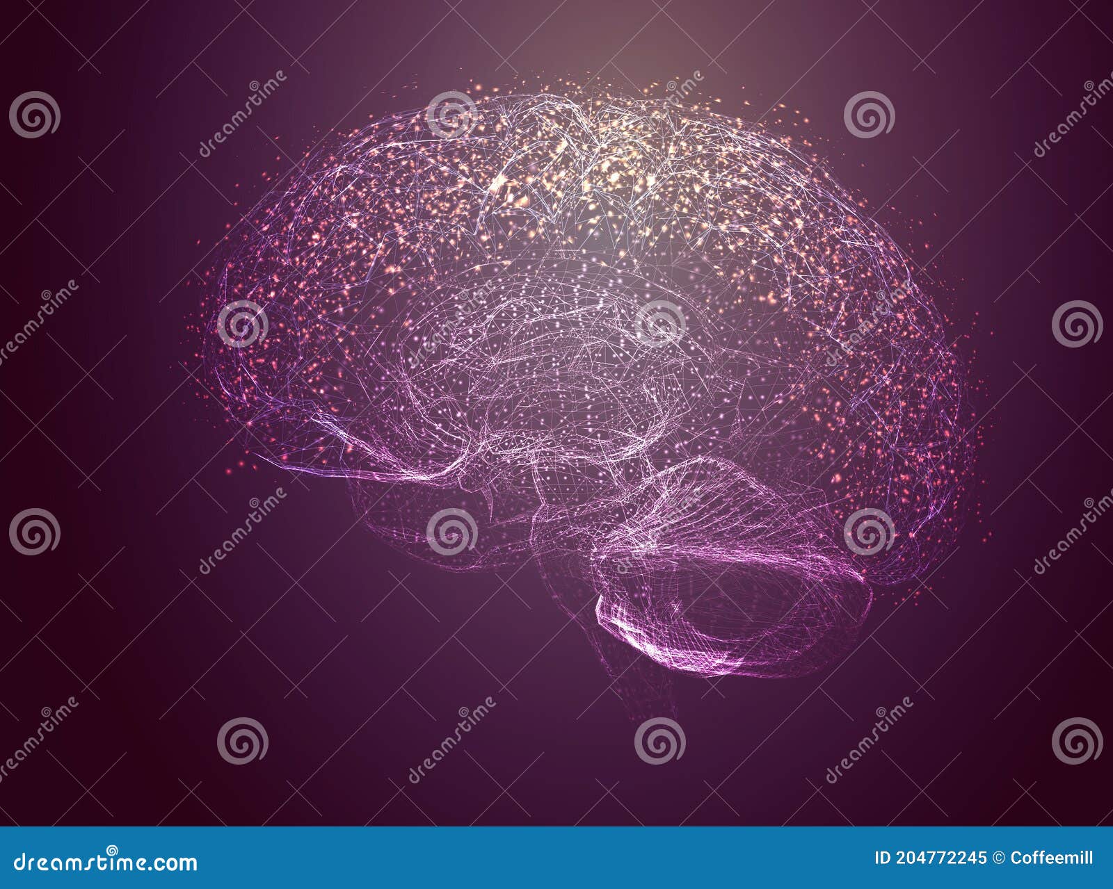 Vector Illustration, Three-dimensional Brain Stock Illustration ...