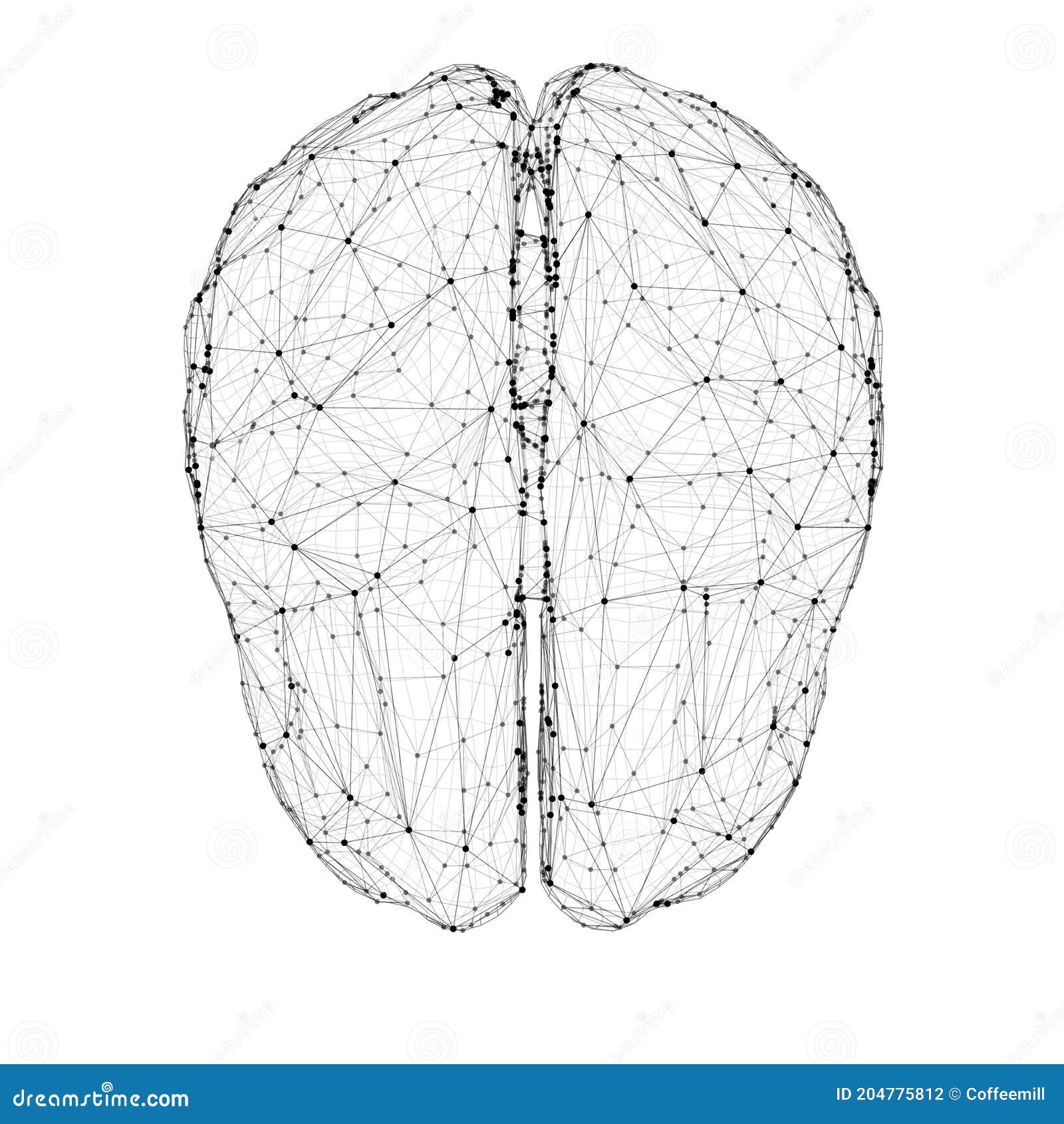 Vector Illustration, Three-dimensional Brain on a White Background ...