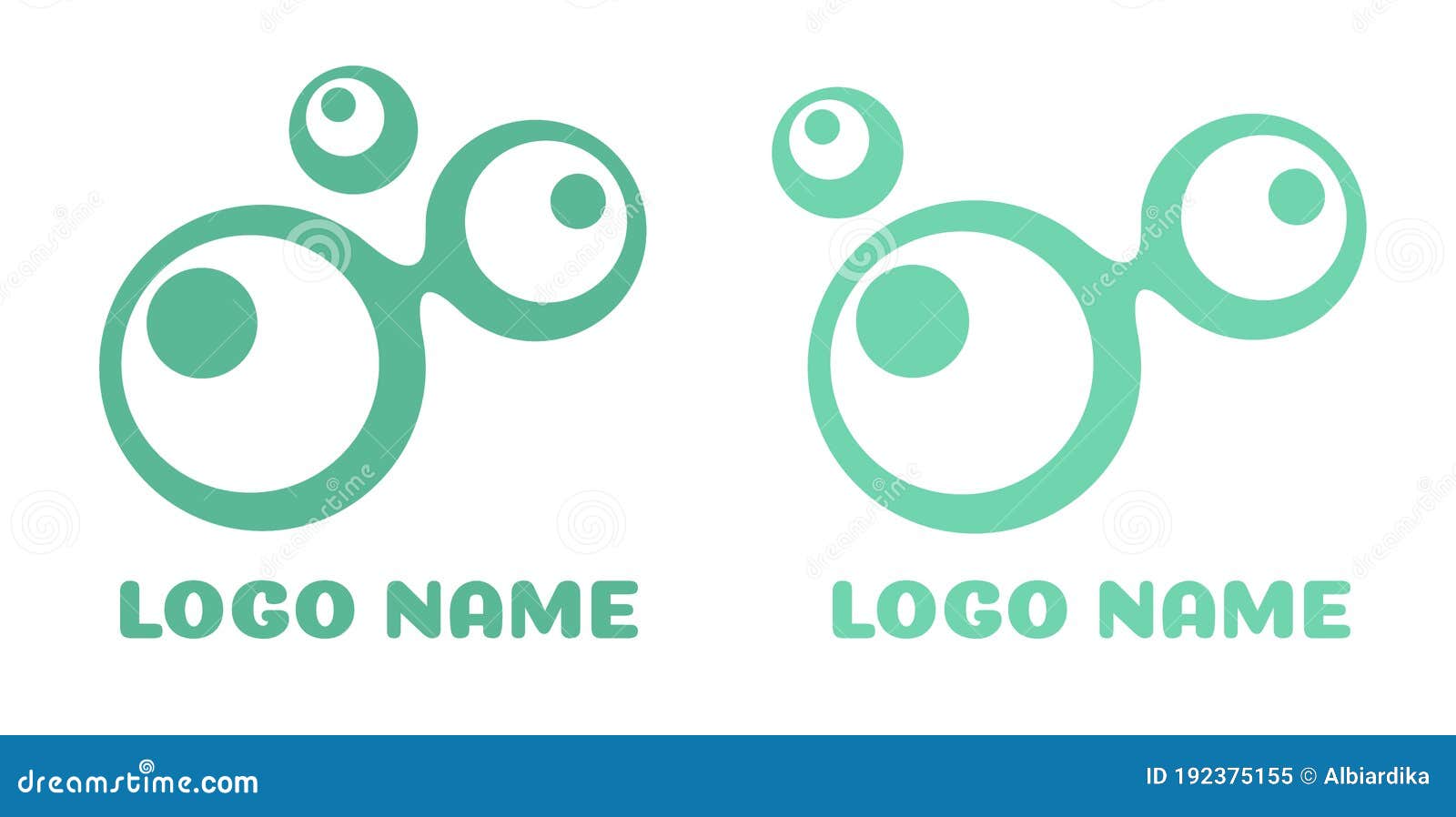 Three Eye Logo Blue Circle Logo Simple Concept Design Vector Stock ...
