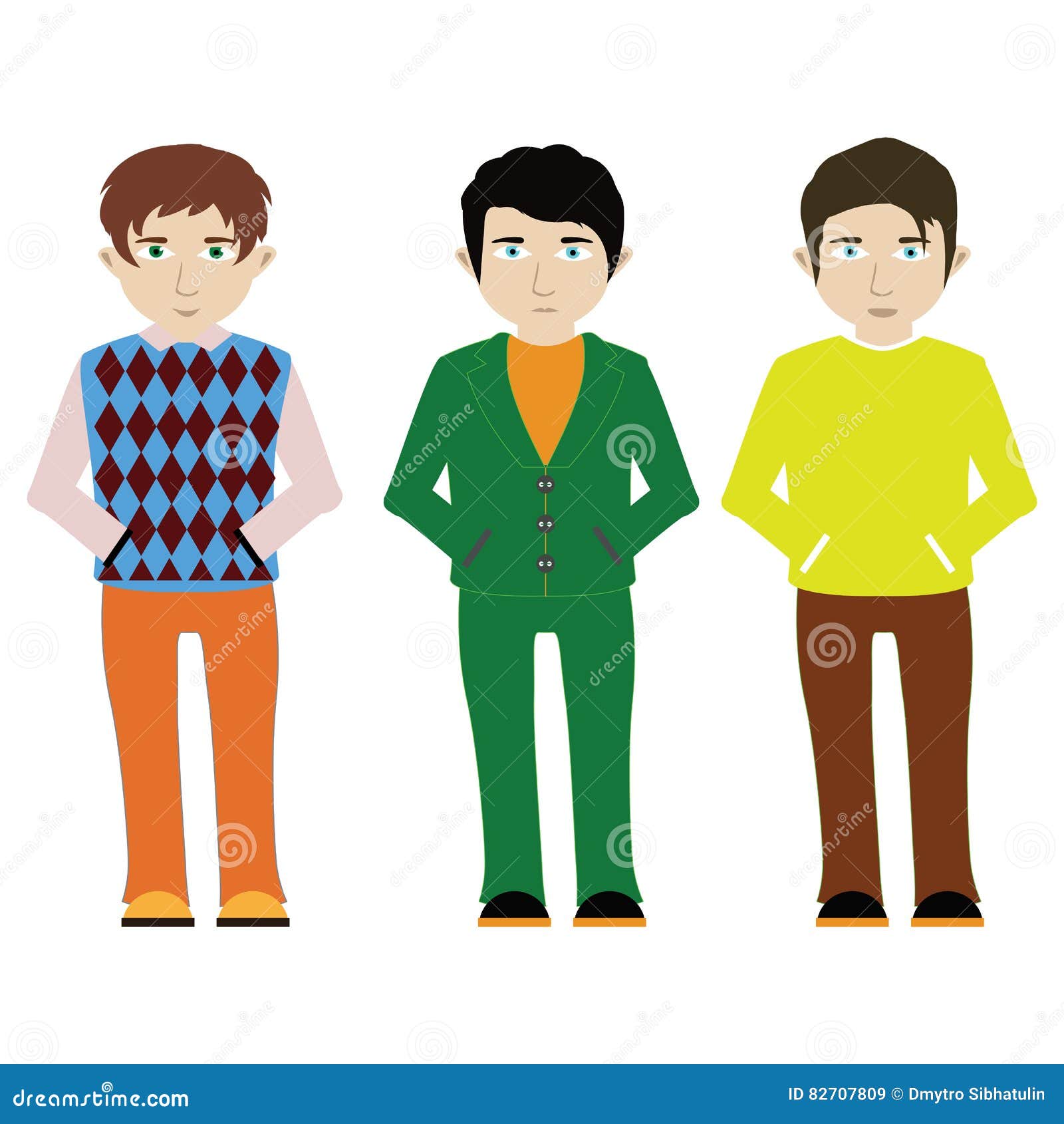 Vector Illustration of Three Men Stock Vector - Illustration of ...