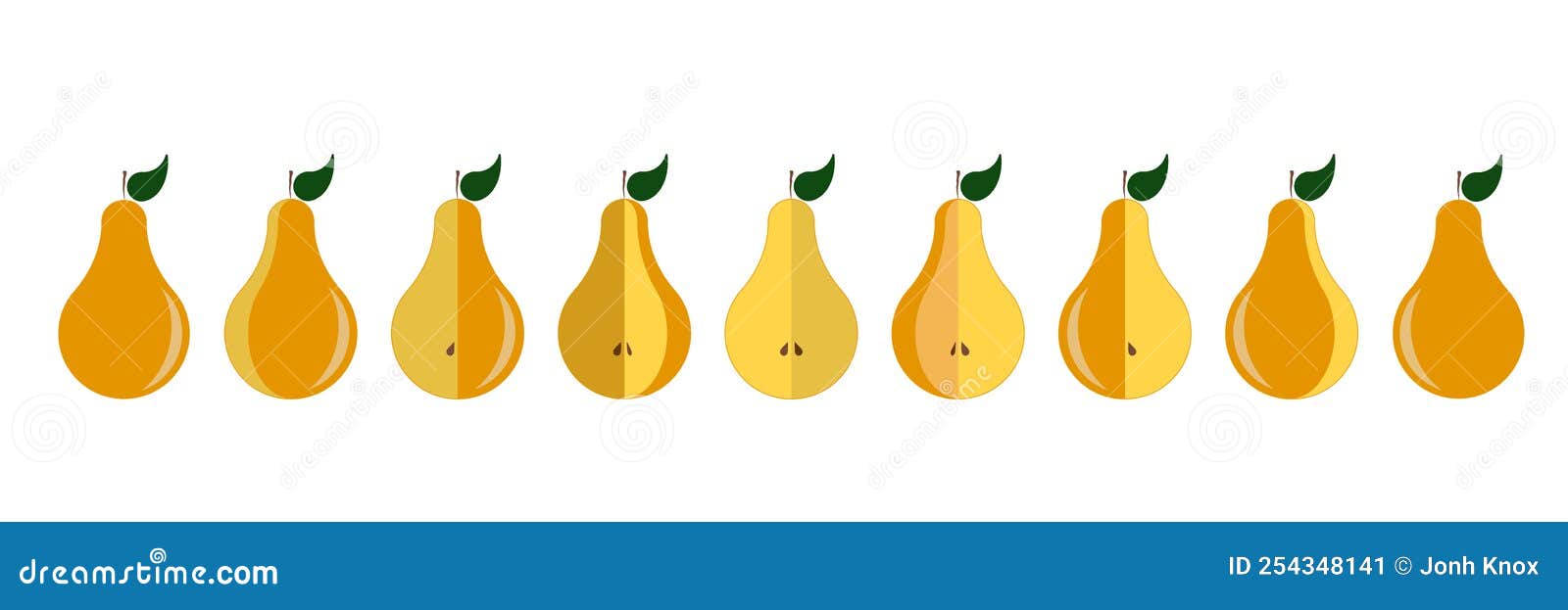 Vector Illustration of Three. Pears Fresh Pears. Stock Vector ...