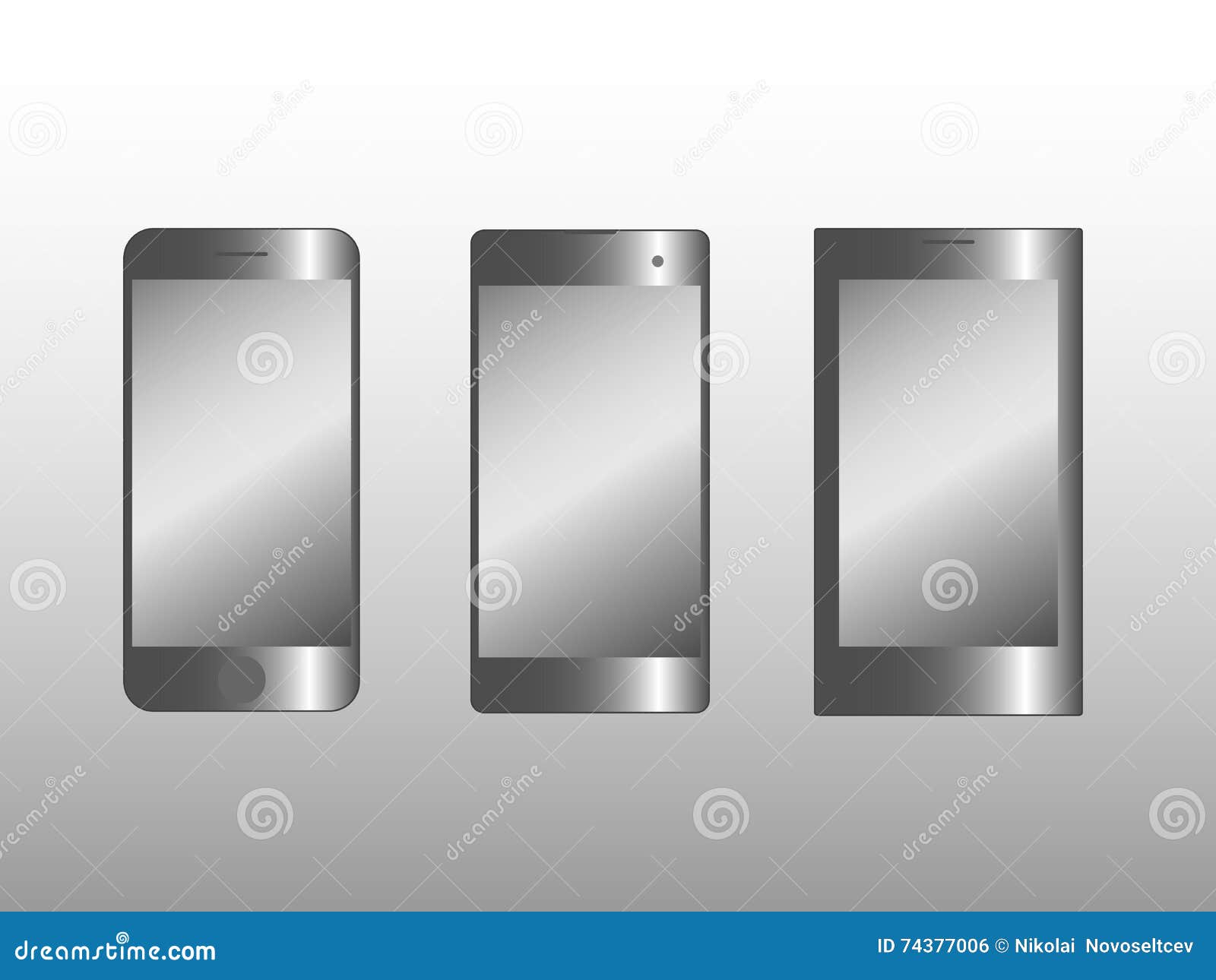 Vector Illustration of Three Smart Phone Models. Stock Vector ...