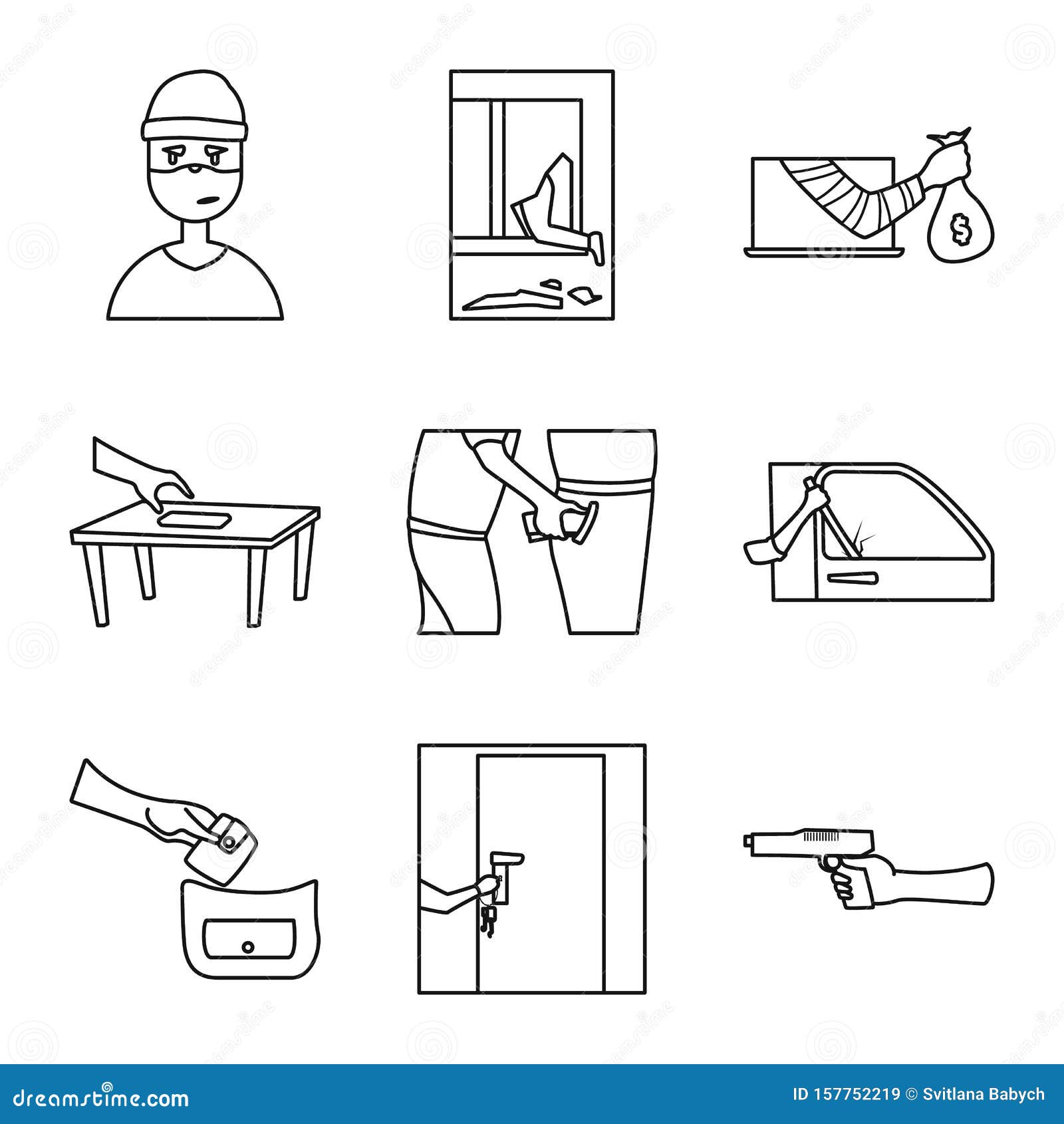 Vector Design of Thug and Robbery Symbol. Set of Thug and Fraud Vector ...