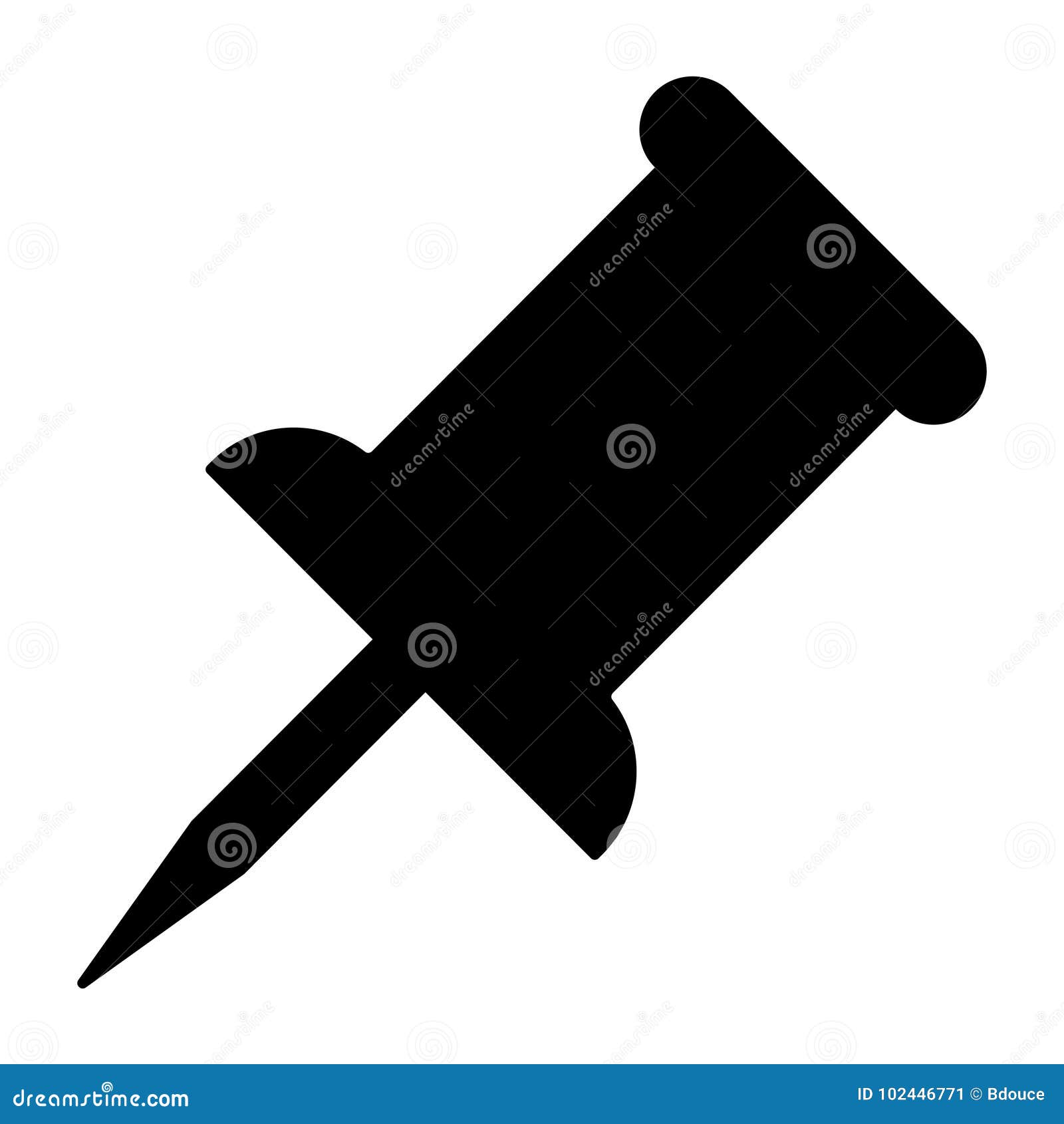 Thumb Pin Icon stock vector. Illustration of thin, point - 102446771