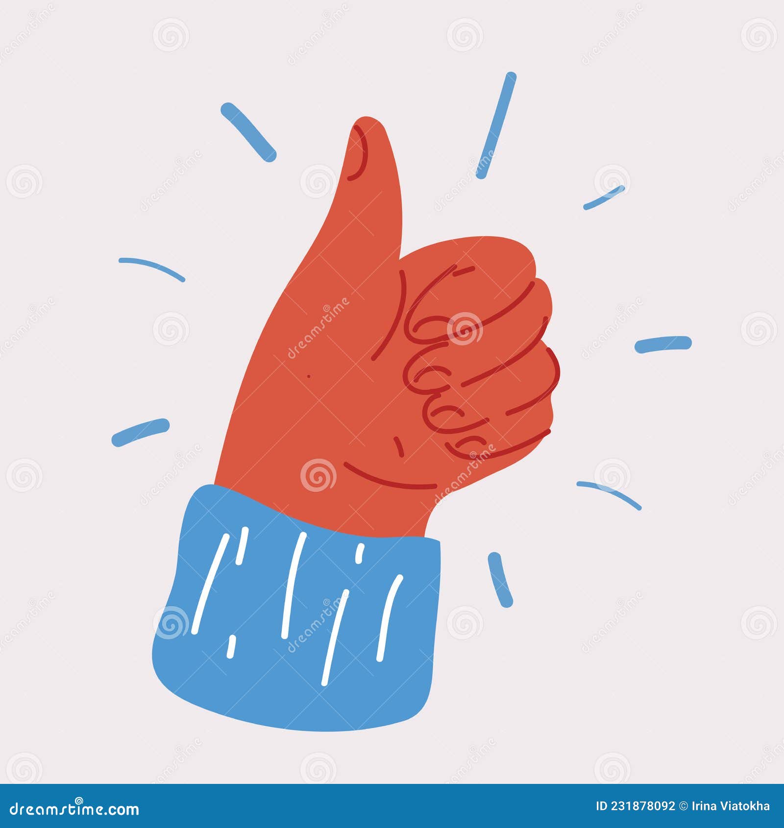Vector Illustration of Thumb Up Hand Stock Vector - Illustration of ...