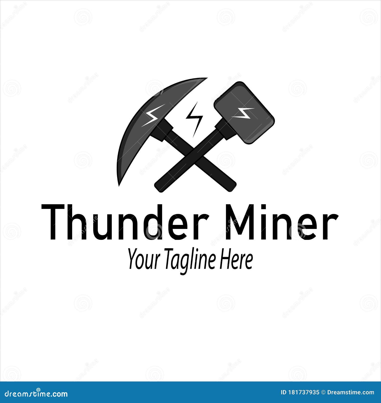 Miner`s Logo With Miner Head In Hardhat With Lantern And Crossed Picks ...