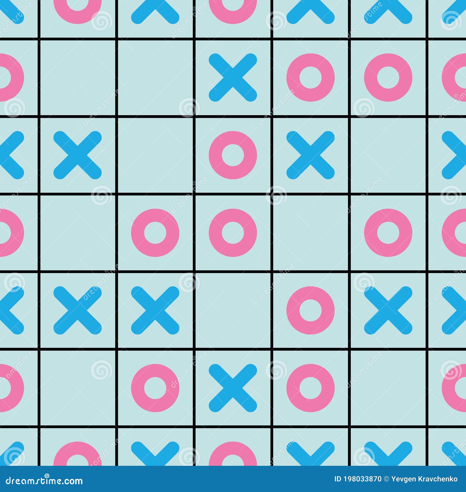 Tic Tac Toe Pattern. Vector Illustration Of Tic Tac Toe Seamless ...