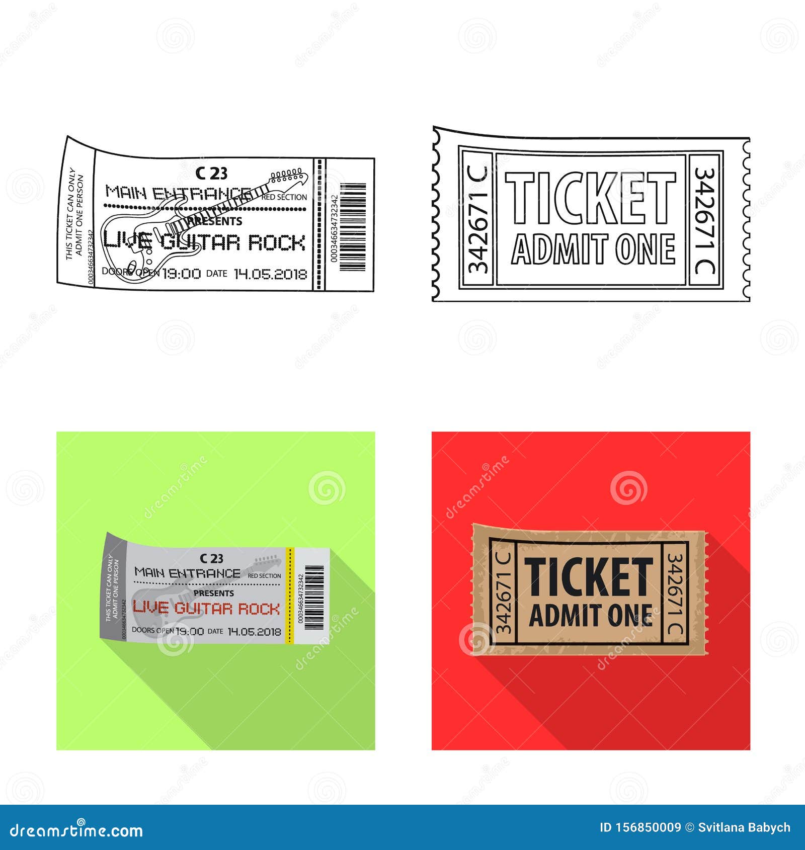 Vector Illustration of Ticket and Admission Symbol. Set of Ticket and ...