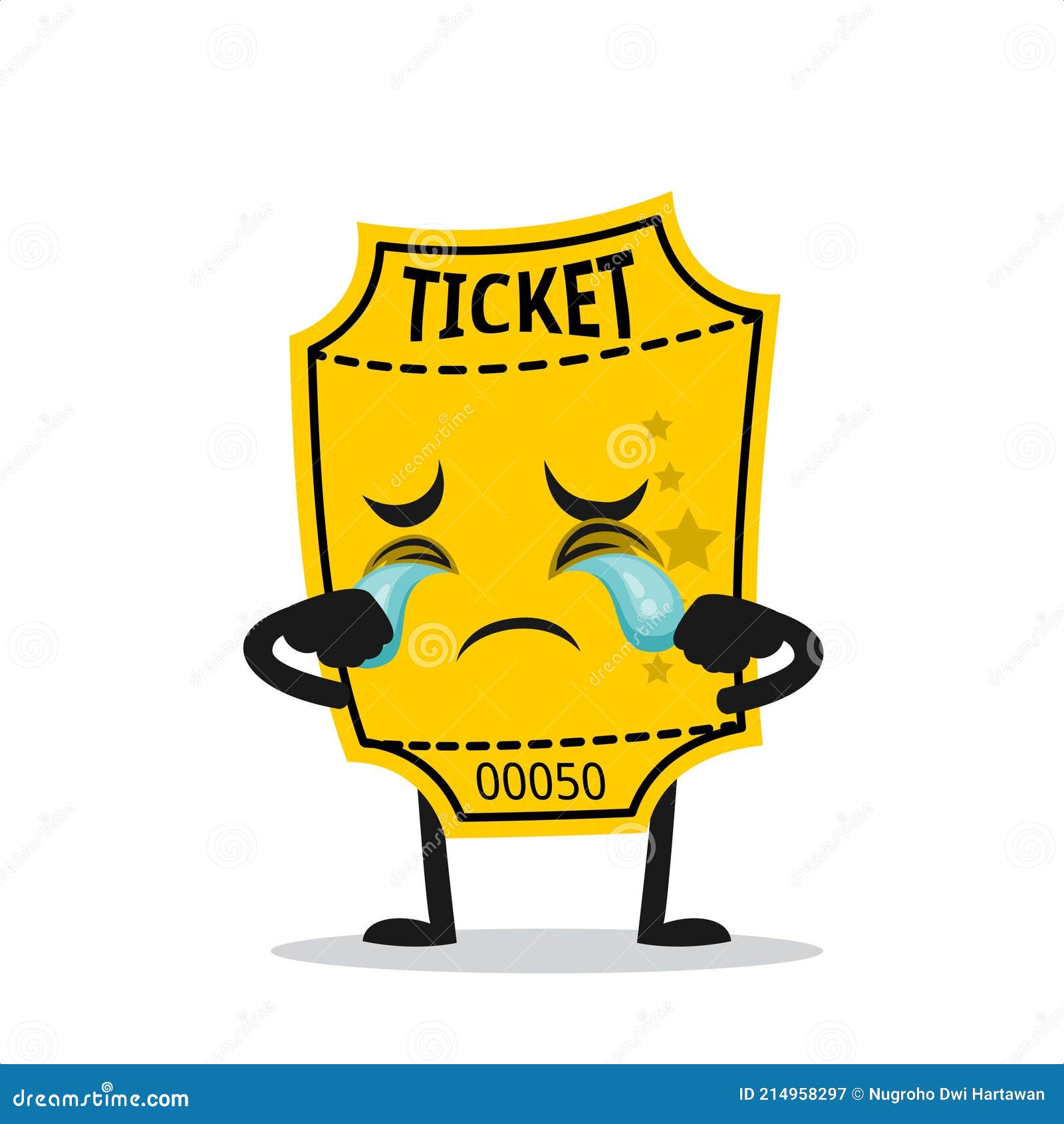 Vector Illustration of Ticket Mascot or Character Stock Image ...
