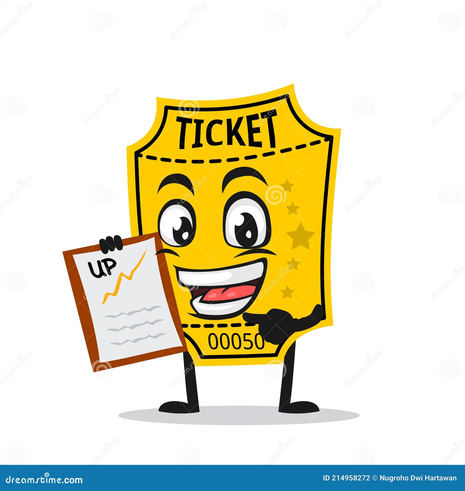 Vector Illustration of Ticket Mascot or Character Stock Photo ...