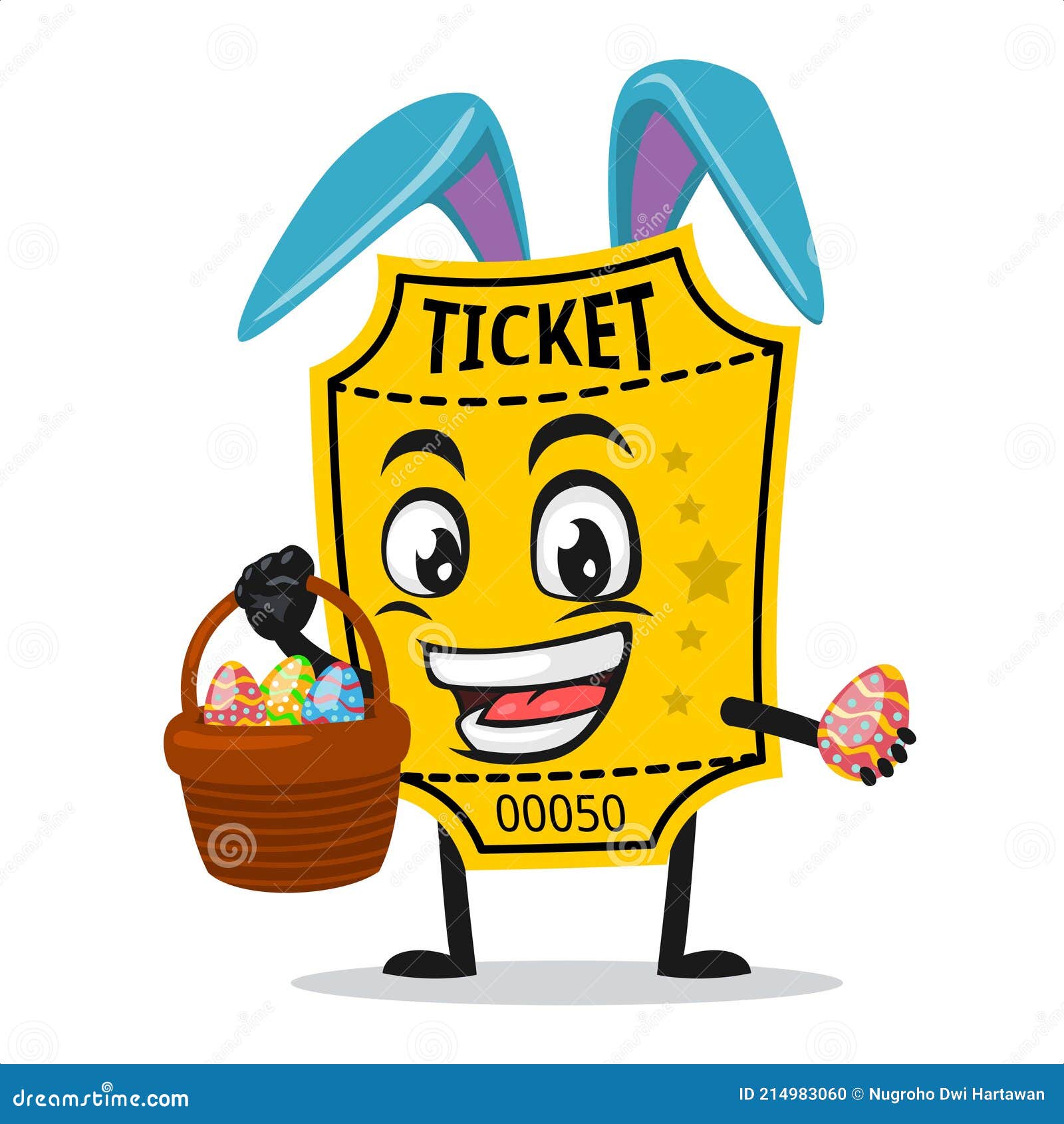 Vector Illustration of Ticket Mascot or Character Stock Vector ...