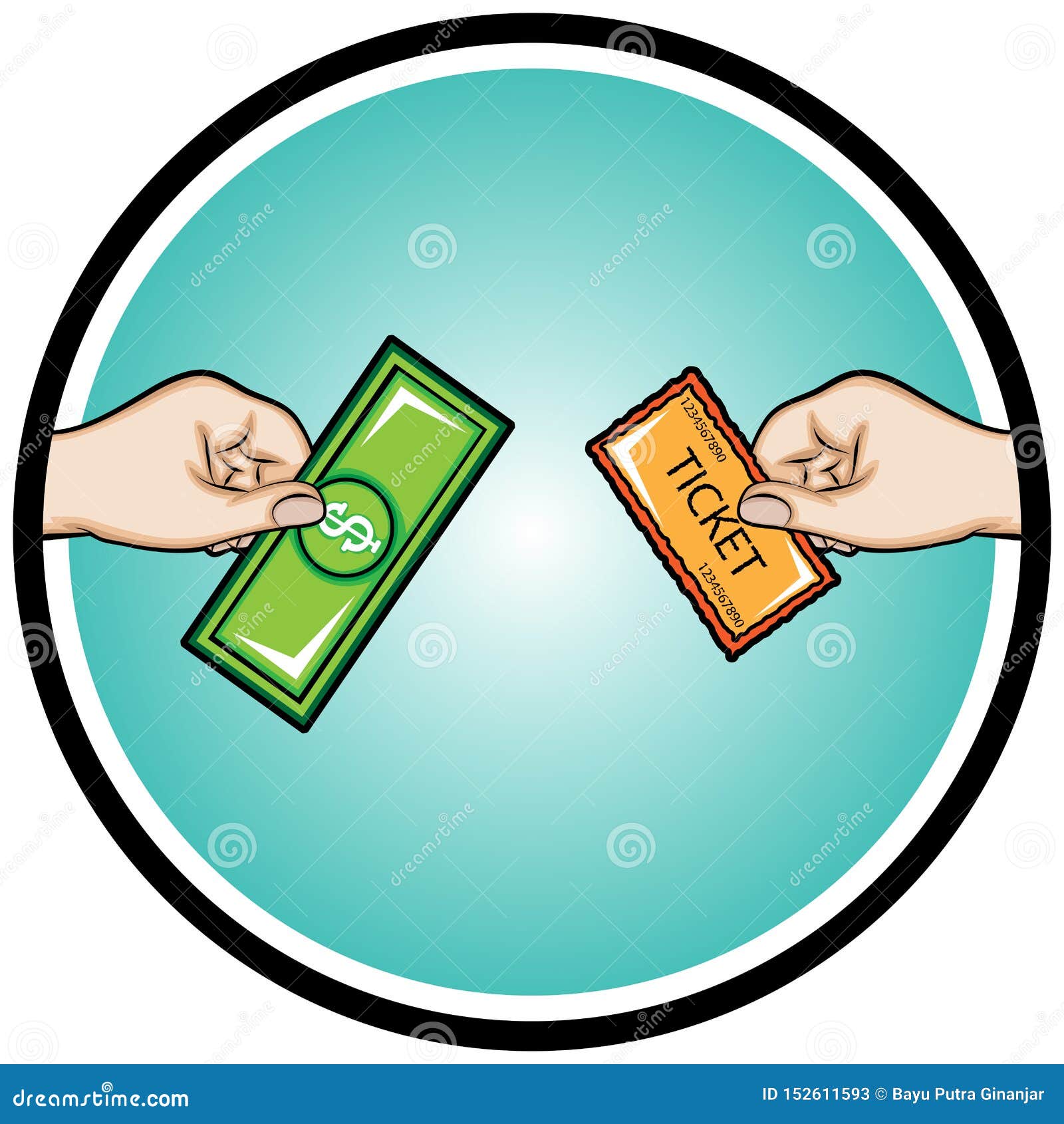 Vector Illustration of a Ticket Purchase Transaction Stock Vector ...