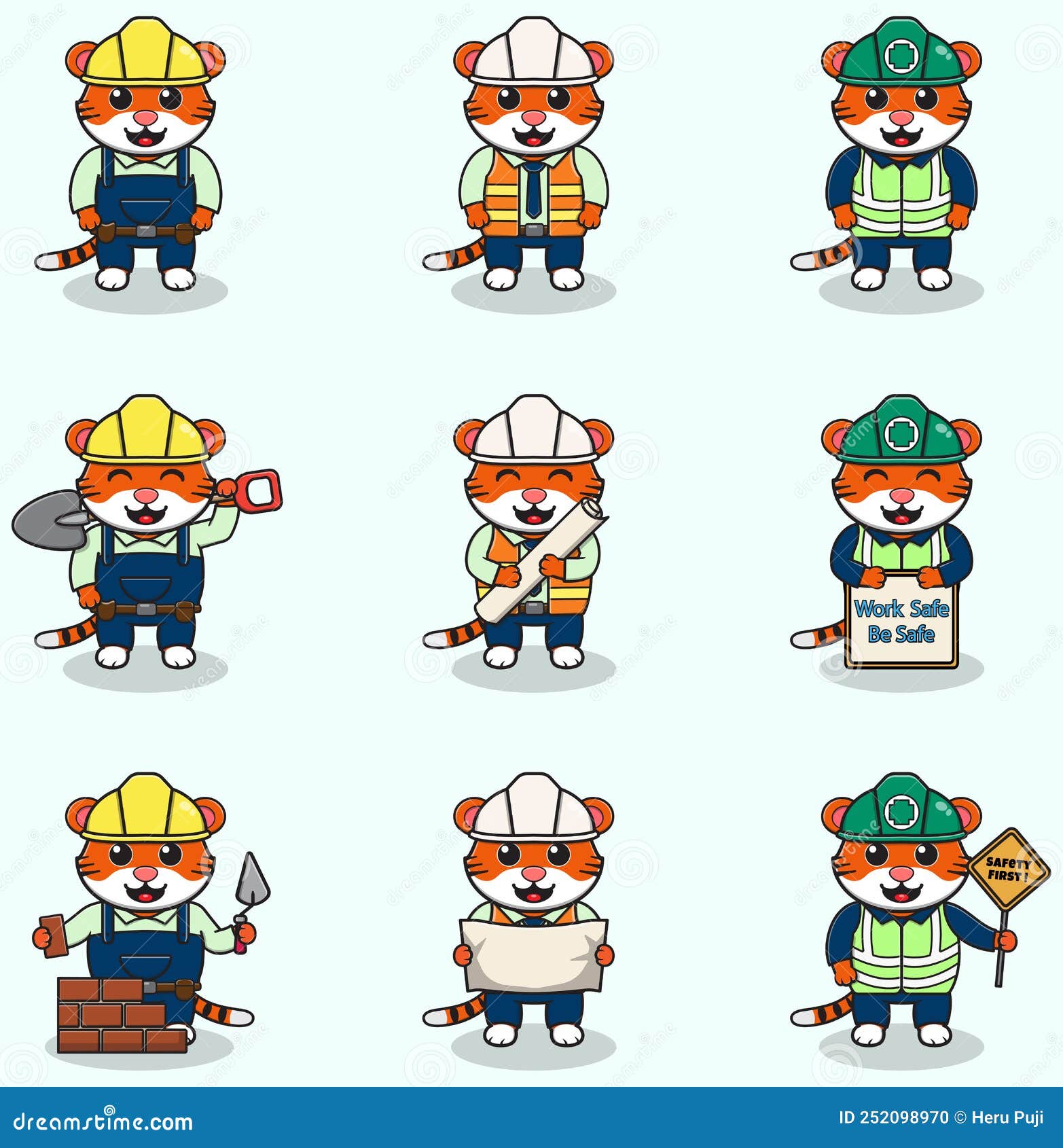 Vector Illustration of Tiger Construction Set Stock Vector ...