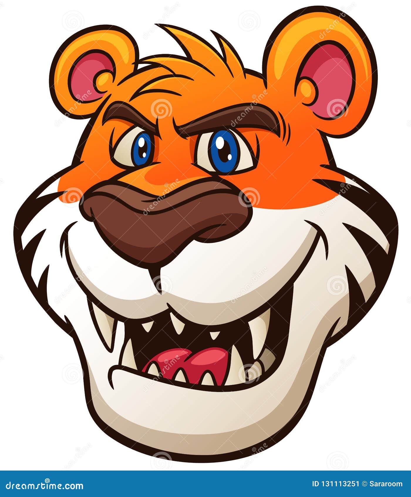 Tiger head stock vector. Illustration of male, tail - 131113251