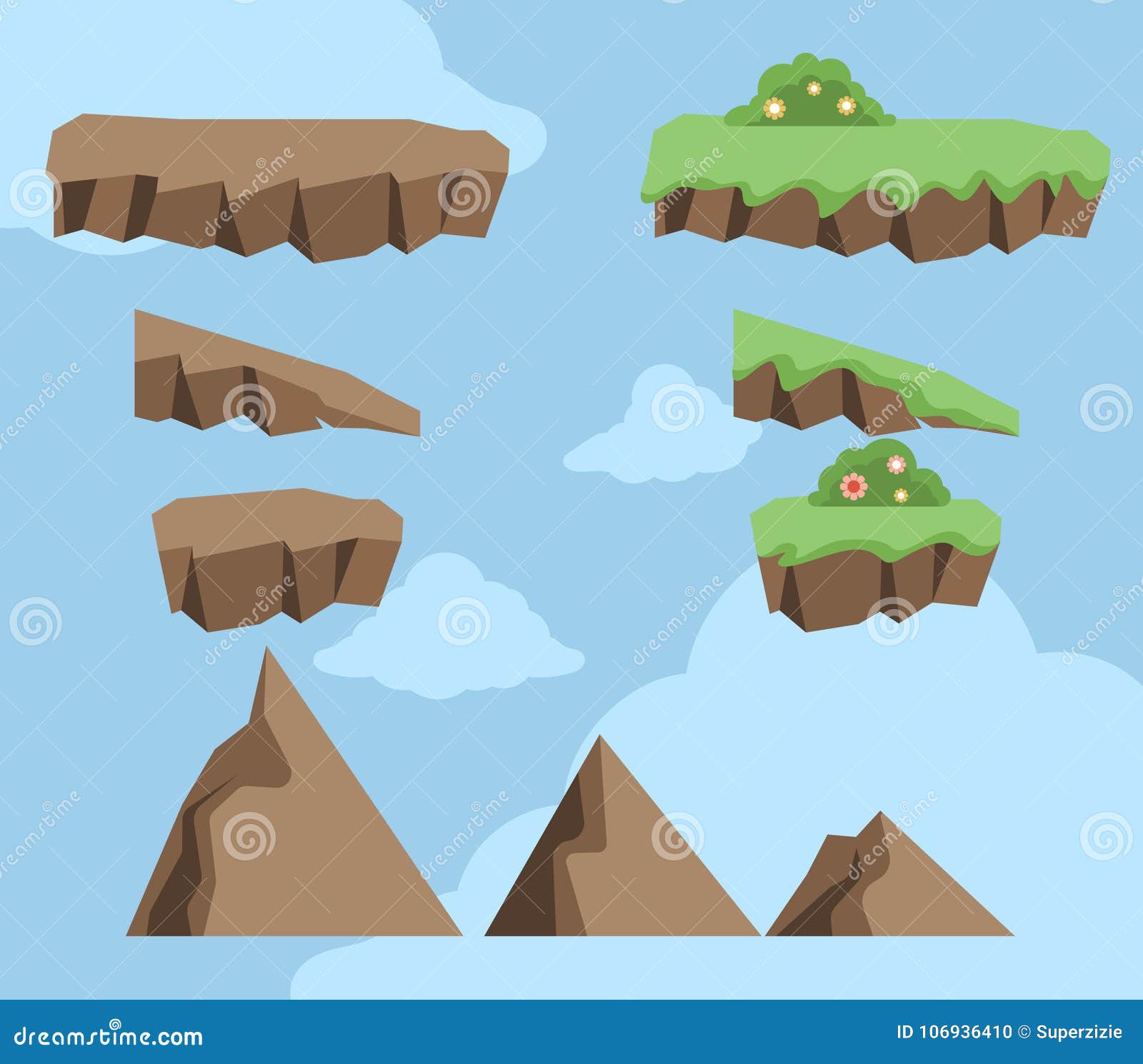 Rock Block Platform stock vector. Illustration of game - 106936410