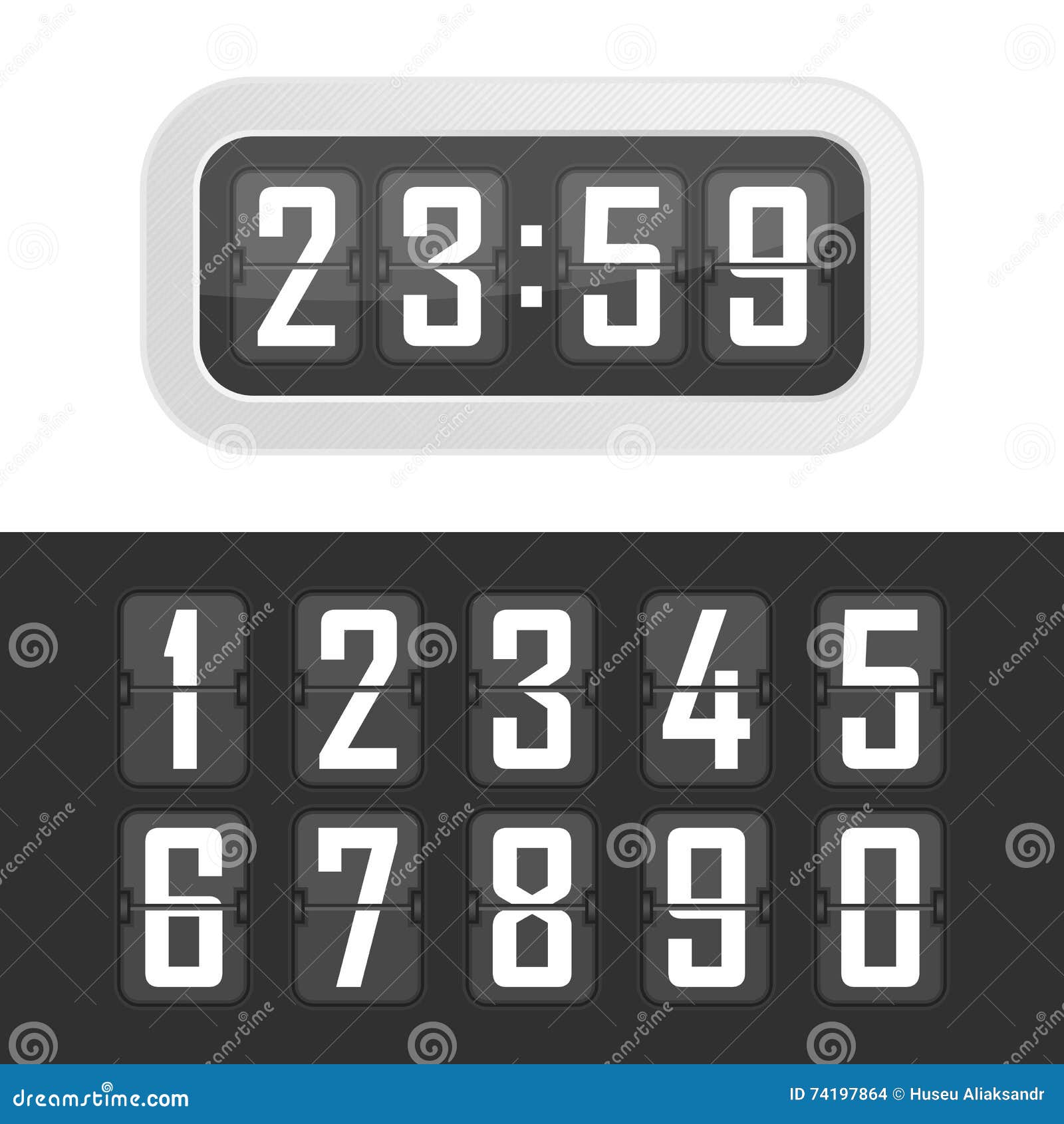 Vector Illustration Time Clock Stock Vector - Illustration of number ...