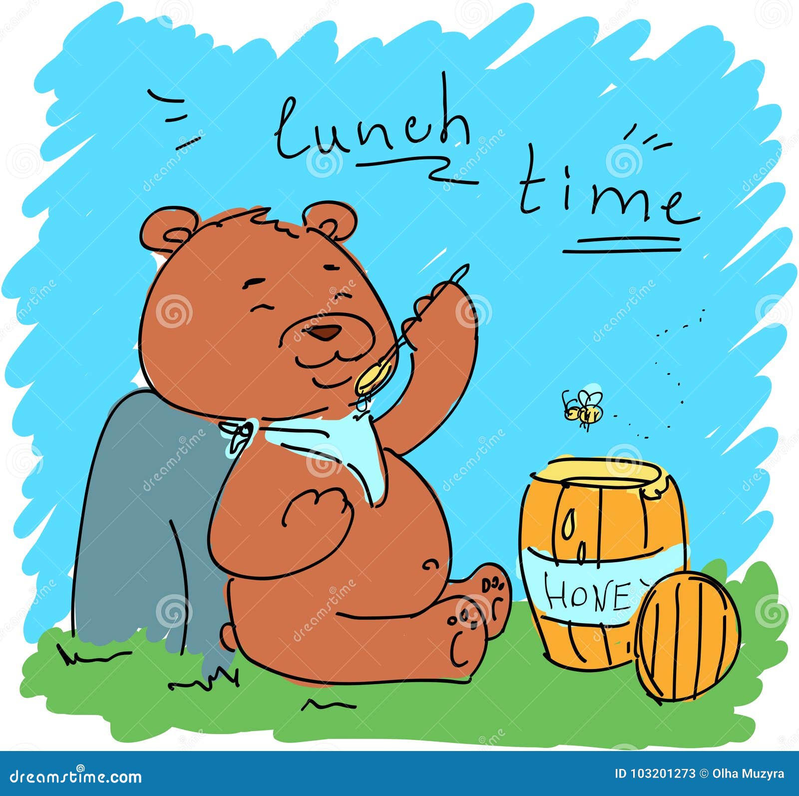 Vector Illustration Time for Lunch Stock Vector - Illustration of ...