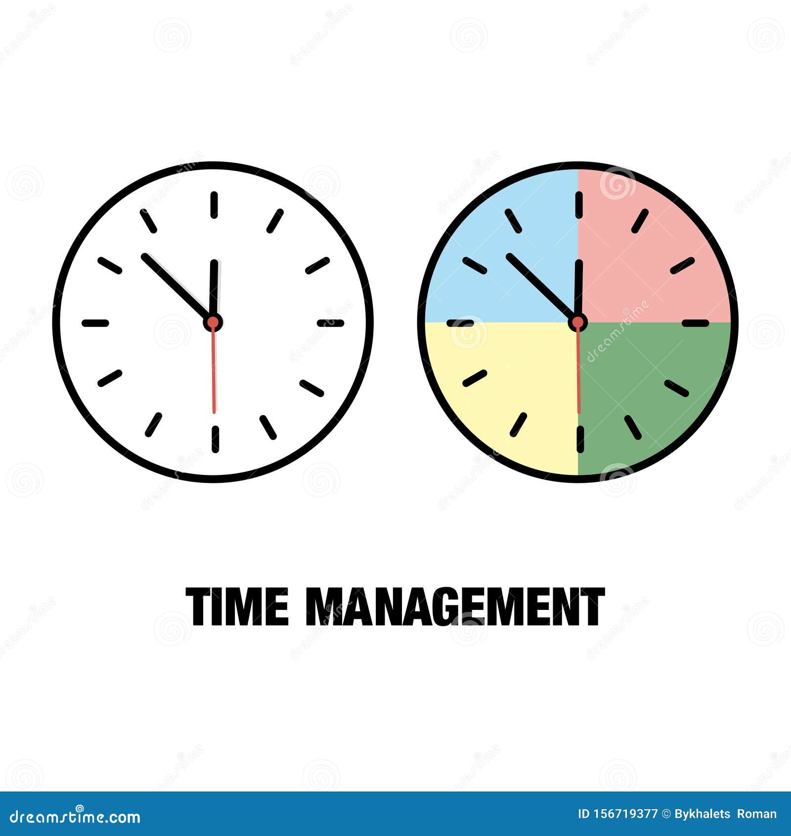 Vector Illustration for Time Management and Solution. Clock Stock ...