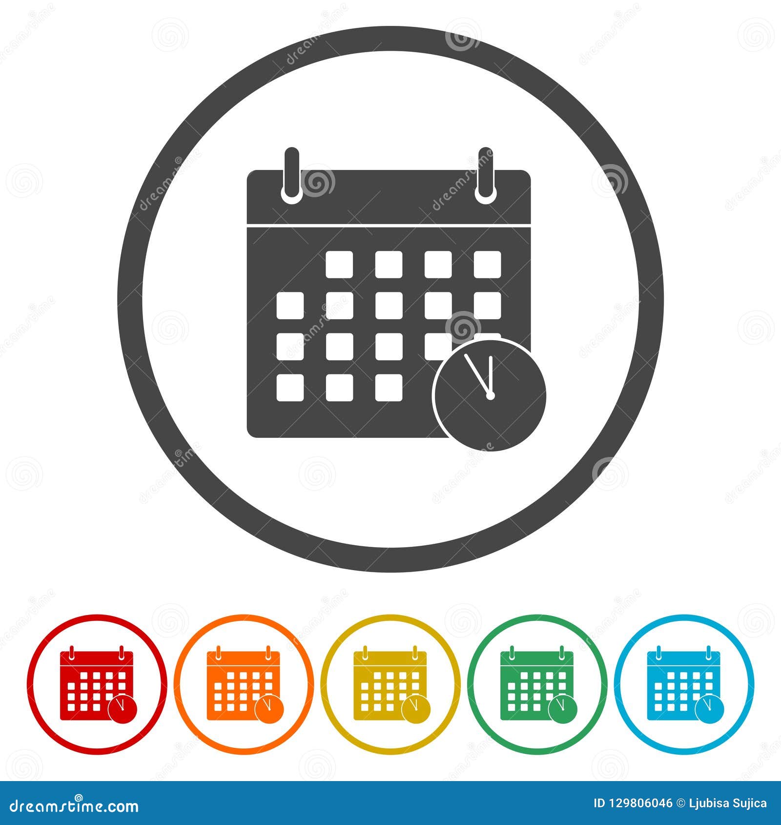 Vector Illustration of Timing Concept with Classic Office Clock and ...