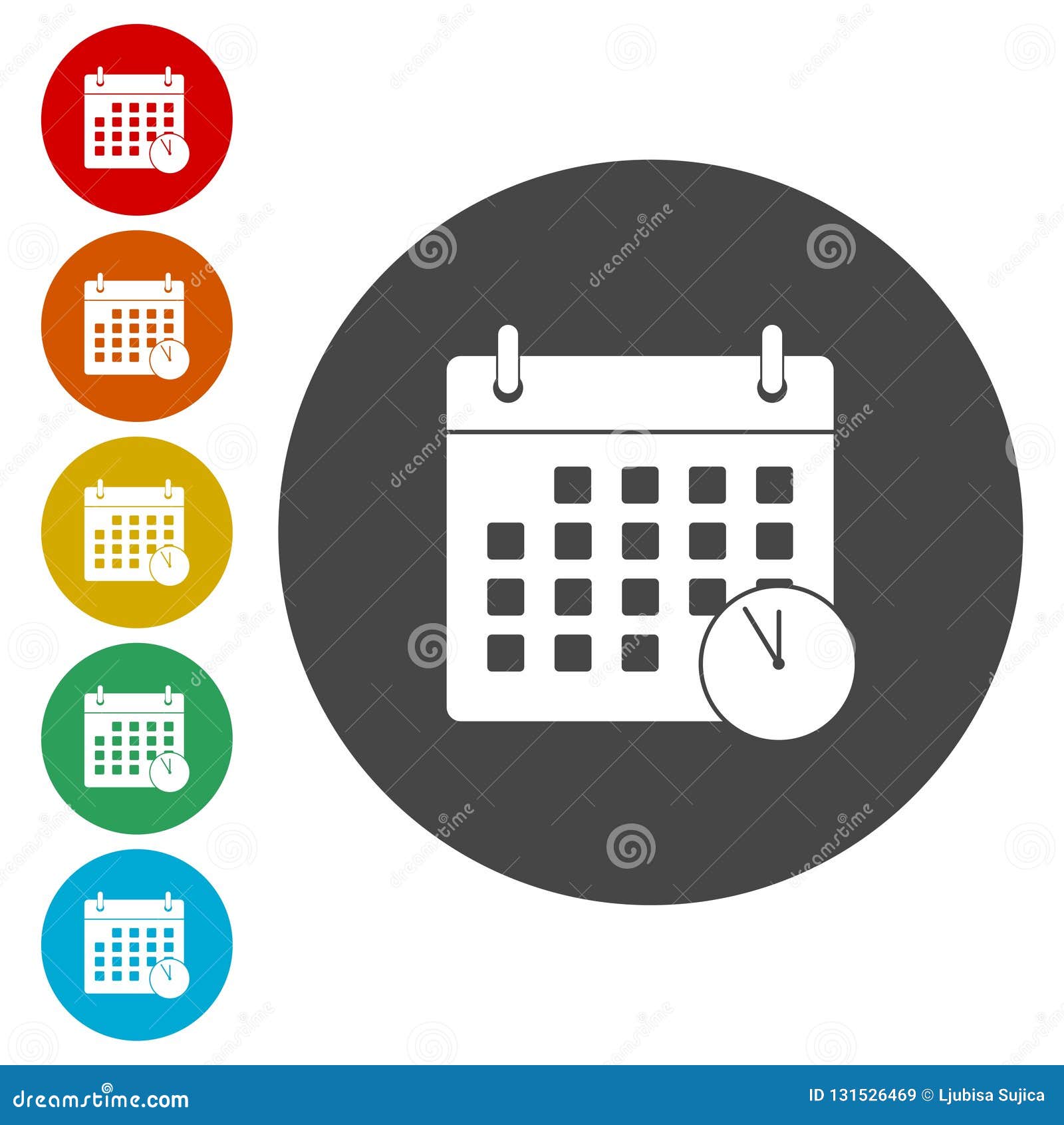 Vector Illustration of Timing Concept with Classic Office Clock and ...
