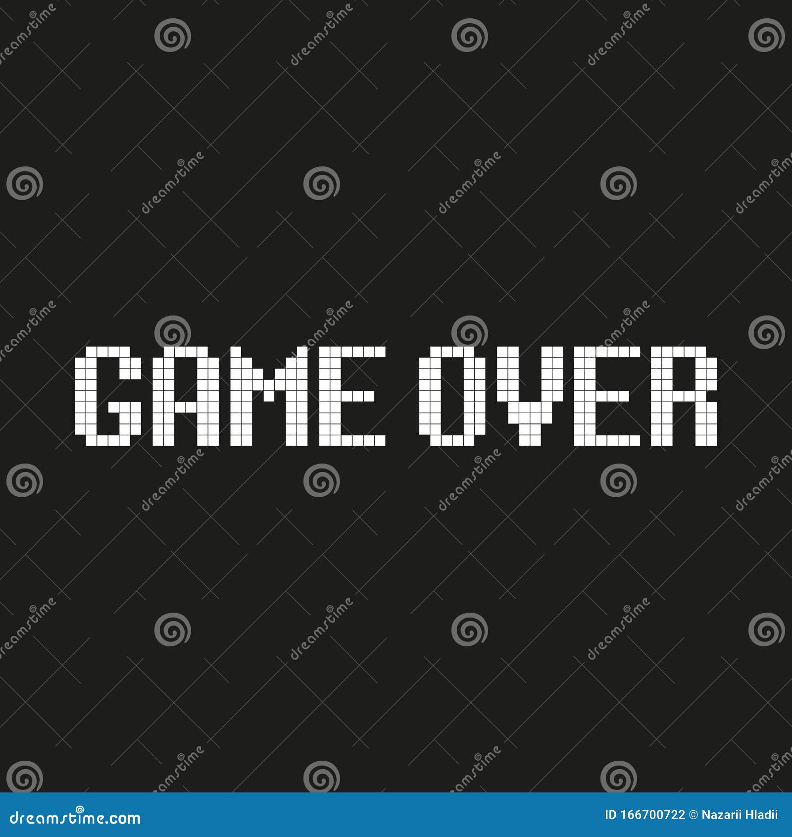 Vector Illustration of Title Game Over in Pixel Art Style. Stock Vector ...