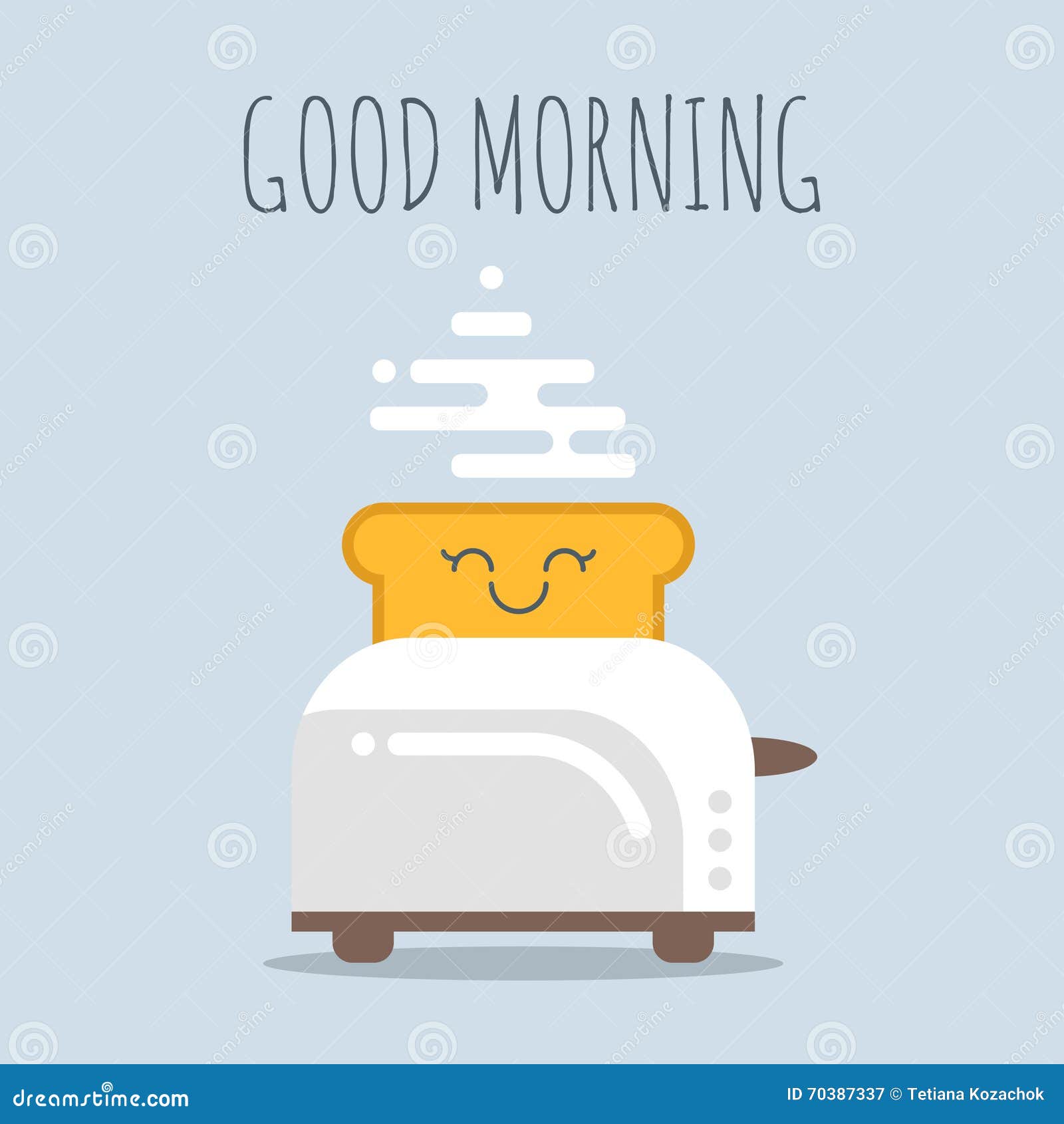 Vector Illustration of Toaster with Happy Bread. Stock Vector ...