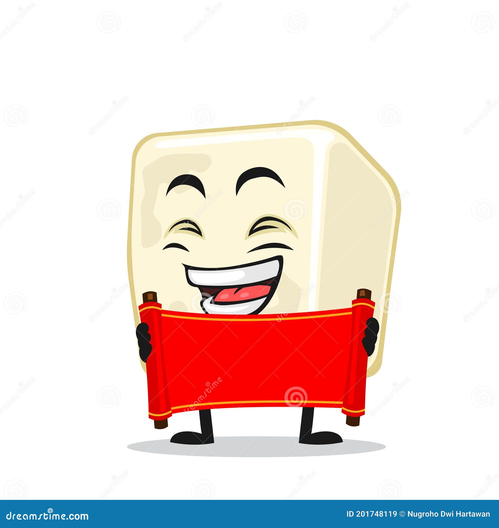 Vector Illustration of Tofu Mascot or Character Stock Vector ...