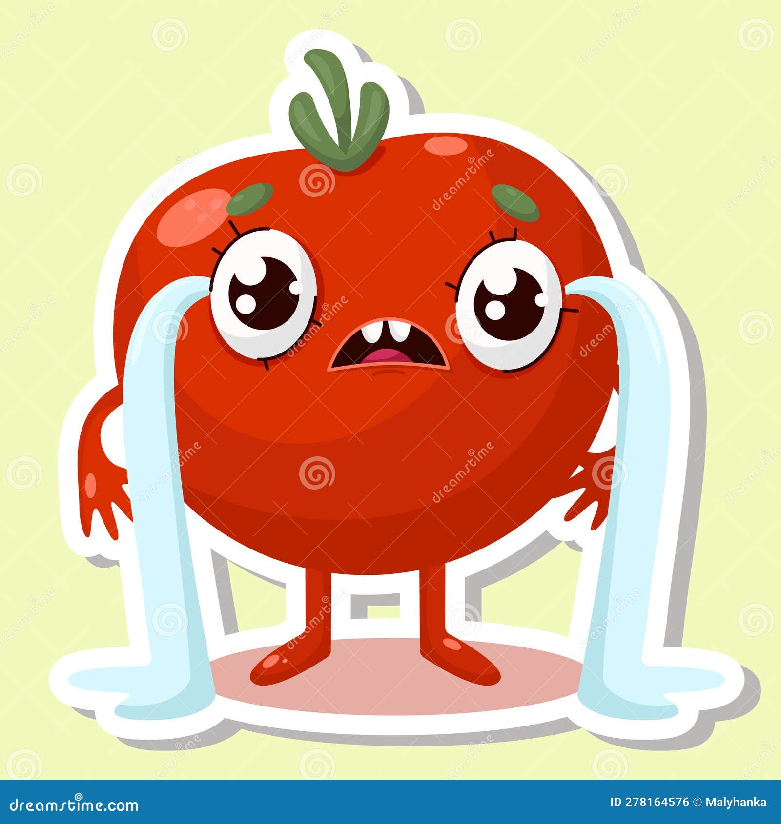 Vector Illustration of Tomato Character Sticker Stock Vector ...