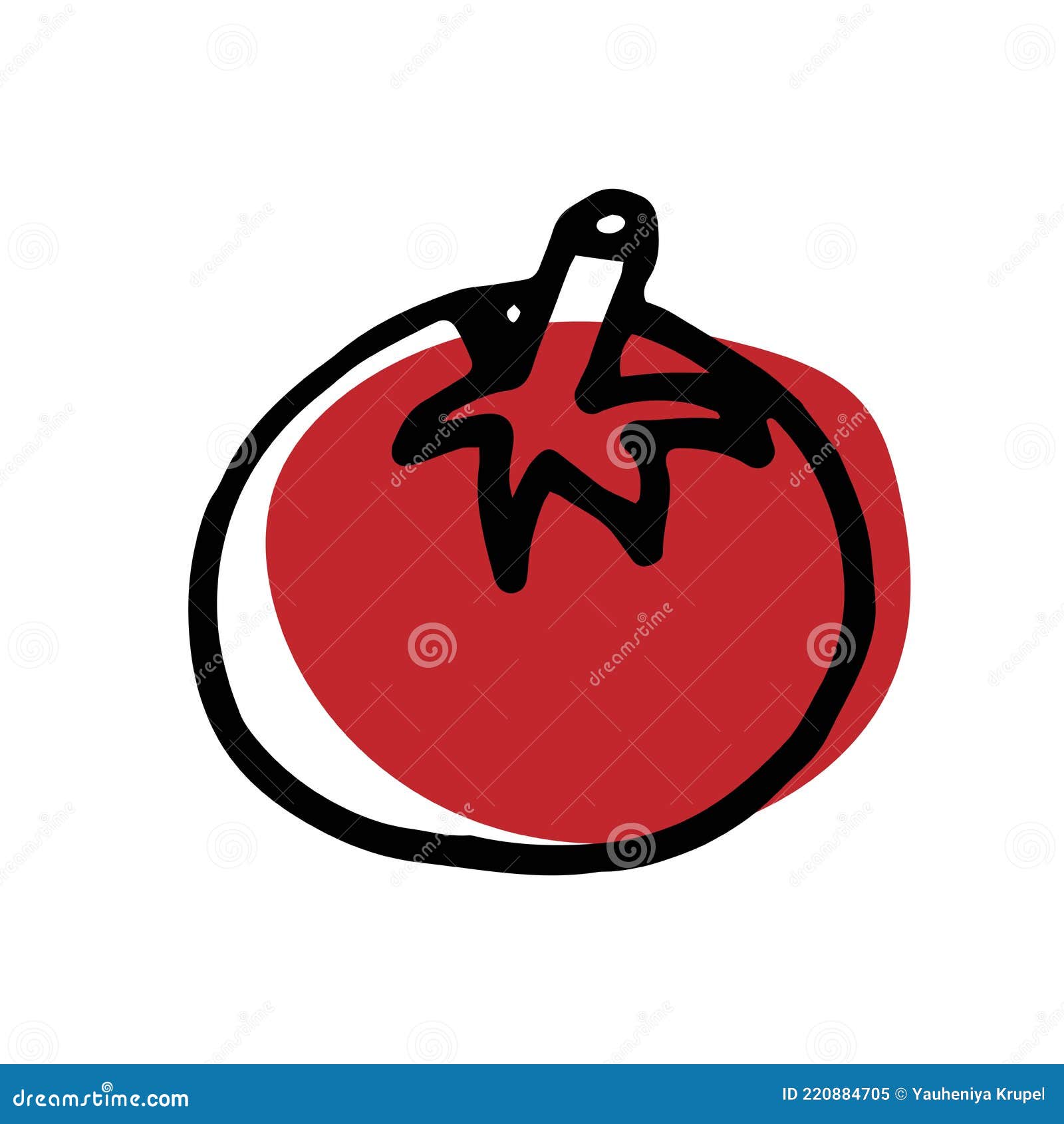 Vector Illustration of Tomato in Doodle Style Stock Vector ...