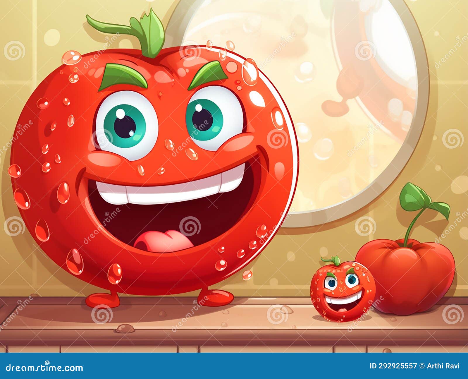 Vector Illustration of Tomato Funny Cartoon Stock Illustration ...