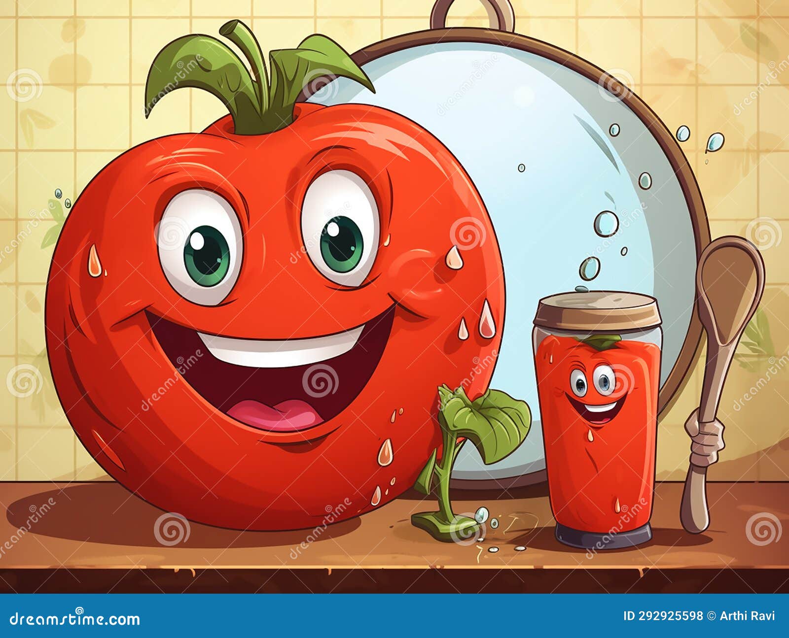 Vector Illustration of Tomato Funny Cartoon Stock Illustration ...