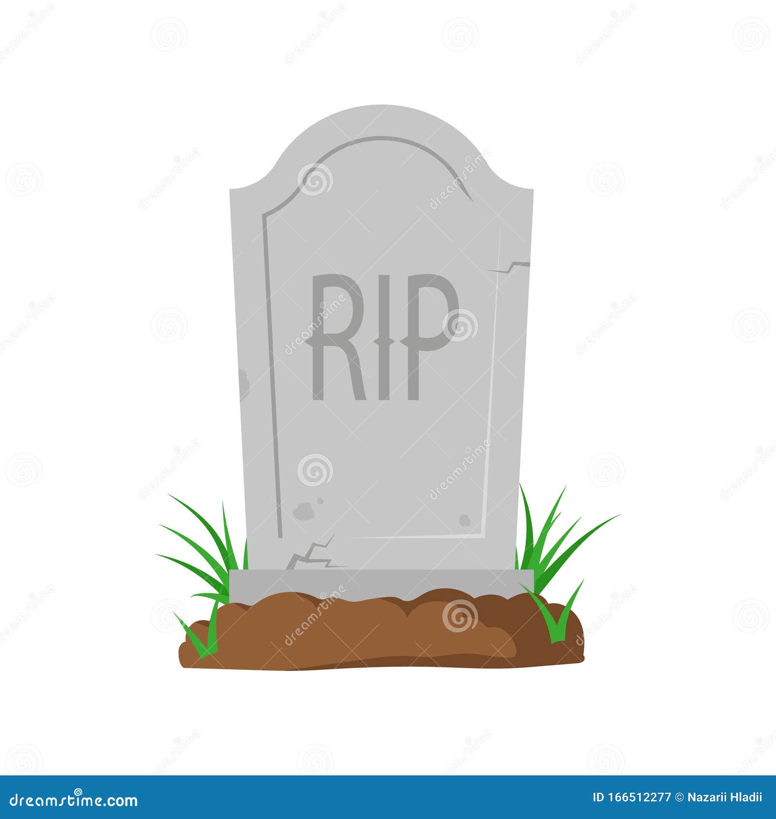 Vector Illustration of Tombstone. Flat Design. Isolated. Stock Vector ...