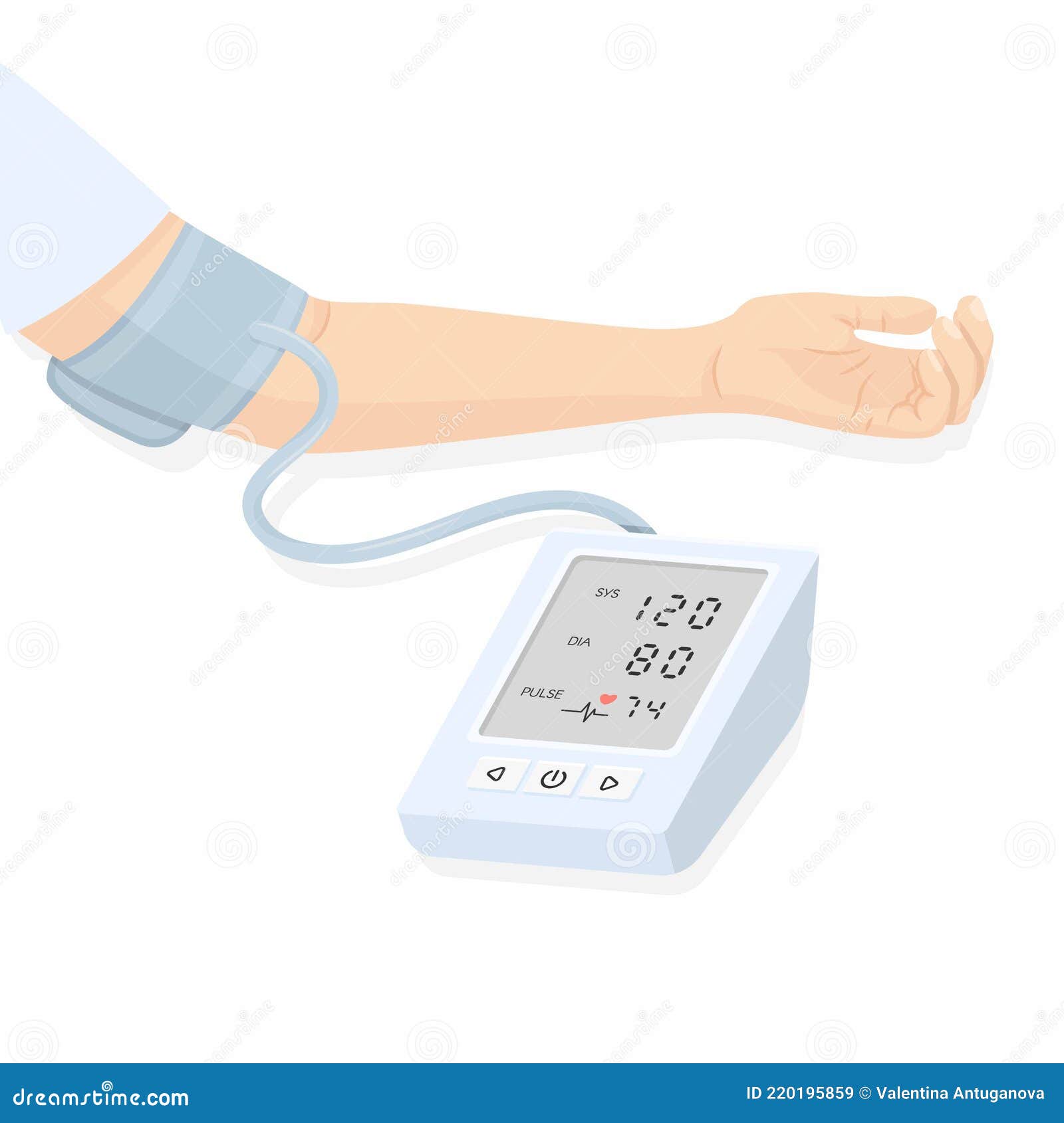 Person Measuring Pulse Through The Carotid Artery Cartoon Vector ...