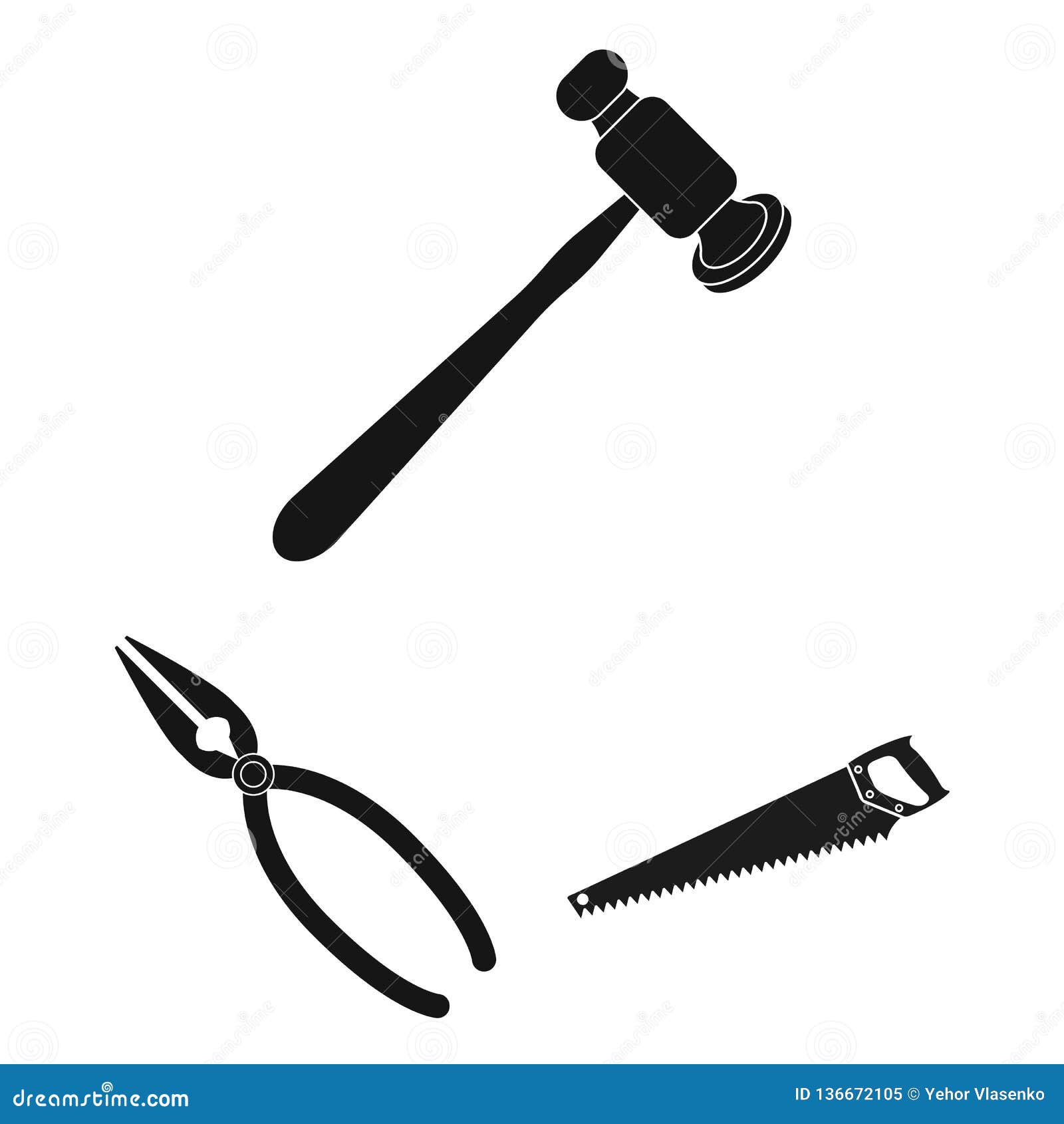 Vector Design of Tool and Construction Symbol. Collection of Tool and ...