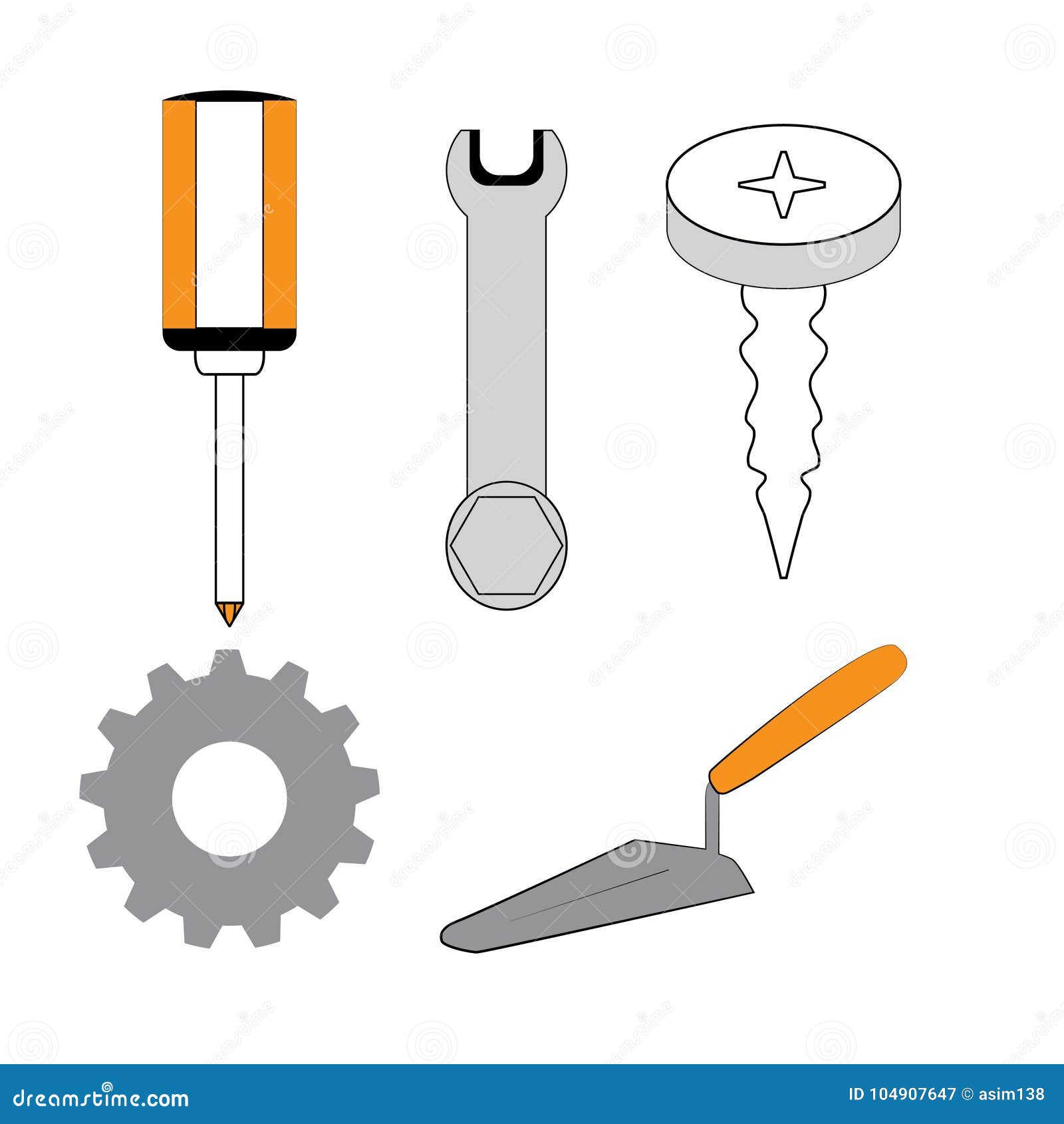 Vector Illustration Tool Set, Minimal Design Collection Stock Vector ...