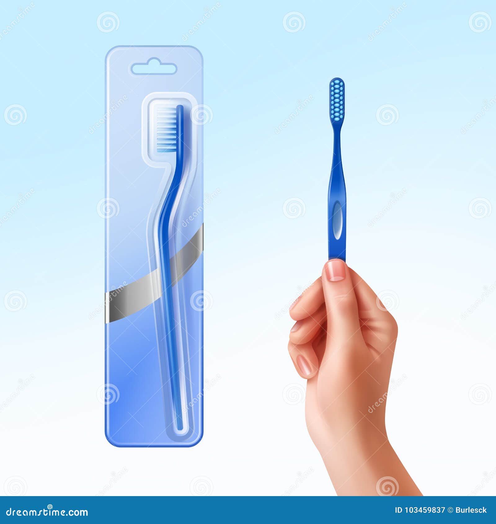 Toothbrush in hand stock vector. Illustration of background - 103459837
