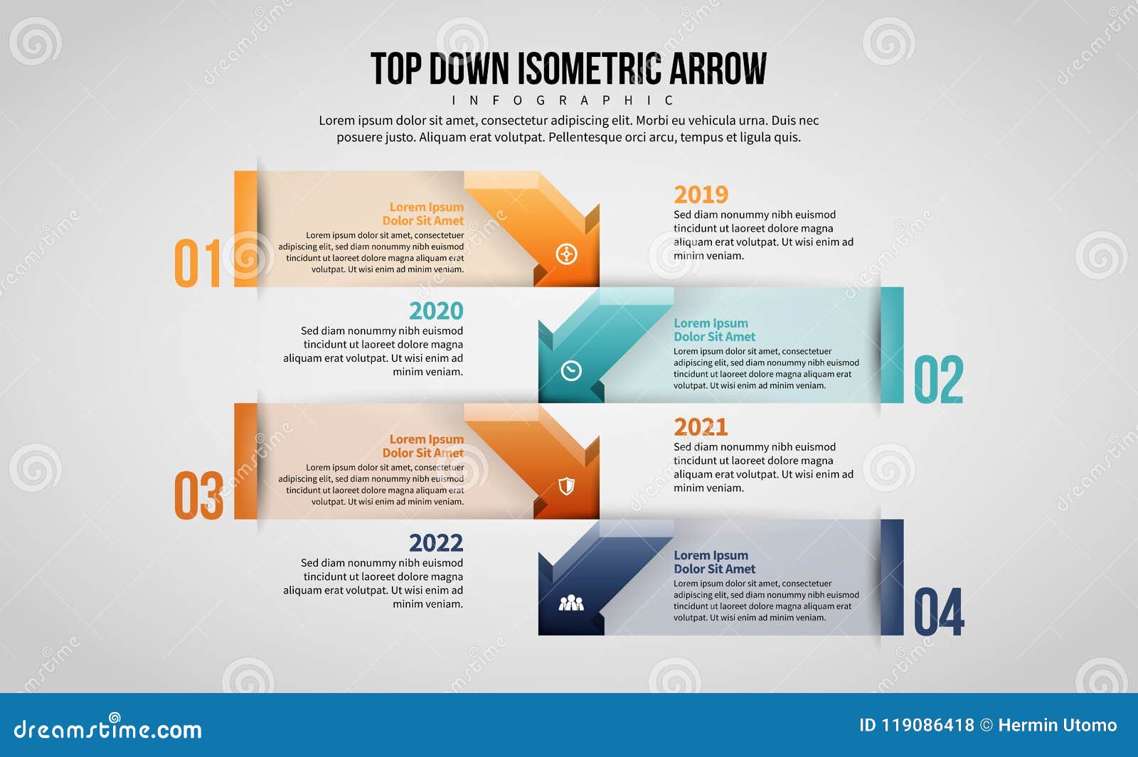 Top Down Isometric Arrow Infographic Stock Vector - Illustration of ...