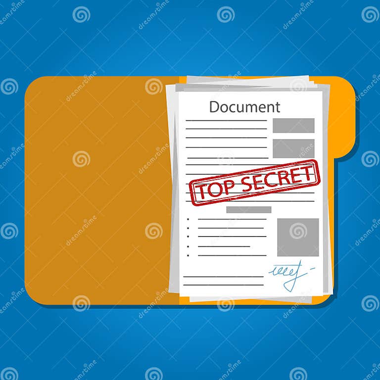 Vector Illustration of Top Secret Folder with Stamp. Stock Vector ...