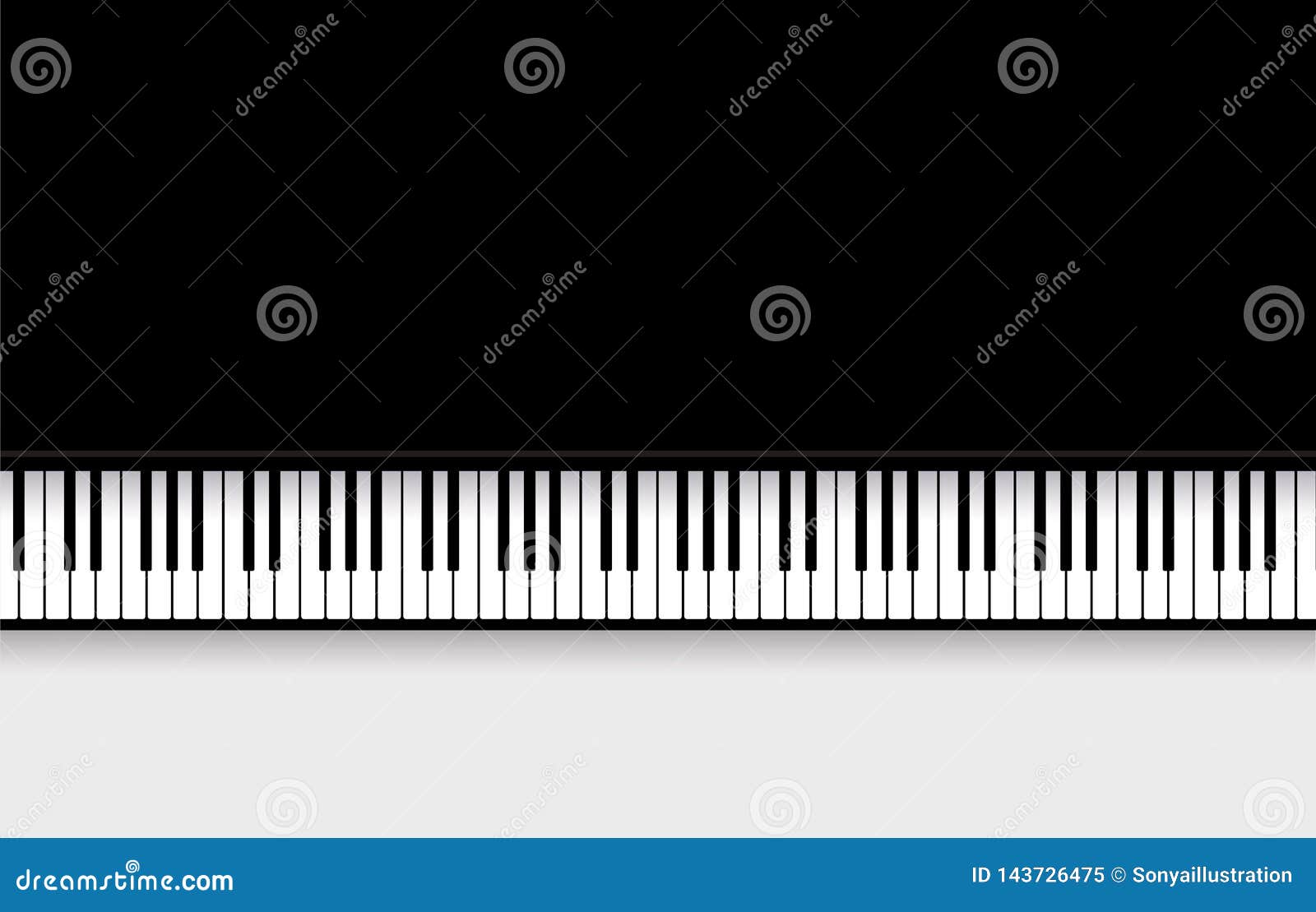 Vector Illustration of Top View Piano Keys Stock Vector - Illustration ...