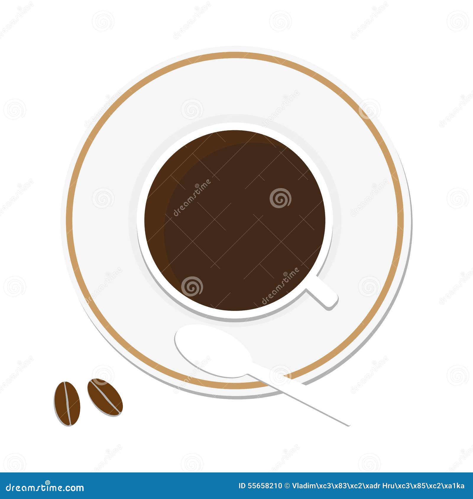 Vector Illustration Top View Trendy Flat Coffee Icon Business Logo ...