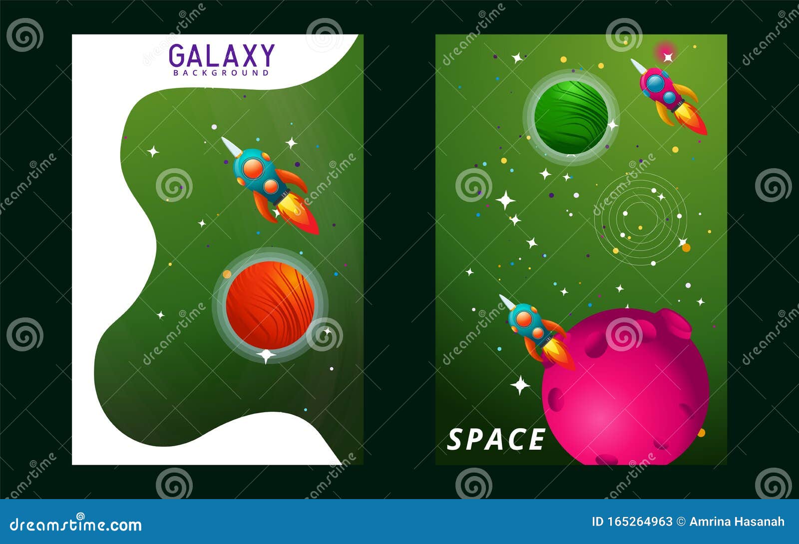 Vector Illustration on the Topic of Outer Space, Interstellar Travels ...