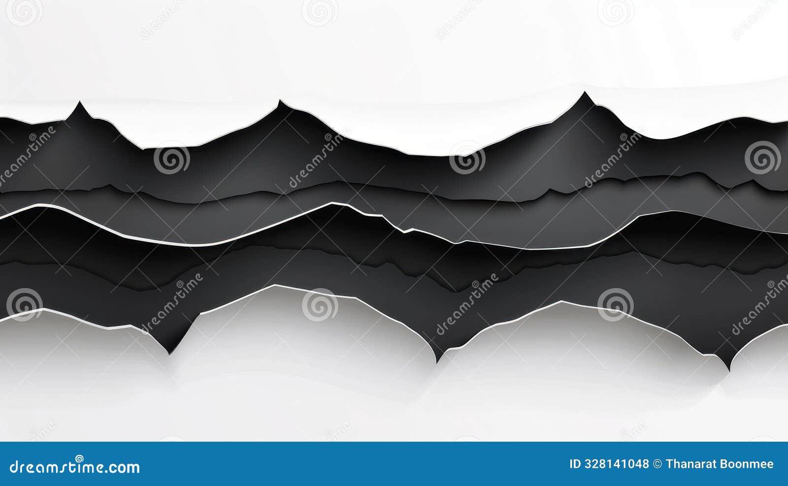 Vector Illustration of Torn Black Paper Pieces Isolated on White ...