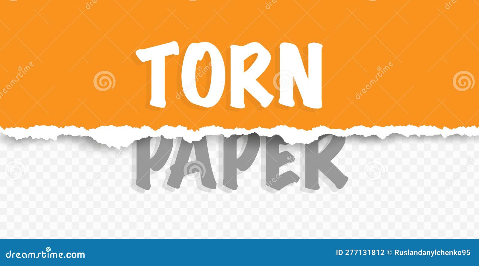 Vector Illustration Of Torn Orange Paper With Gray Background Isolated ...