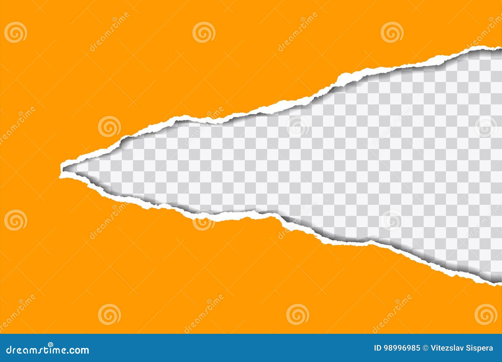 Vector Illustration of Torn Orange Paper with Transparent Background ...