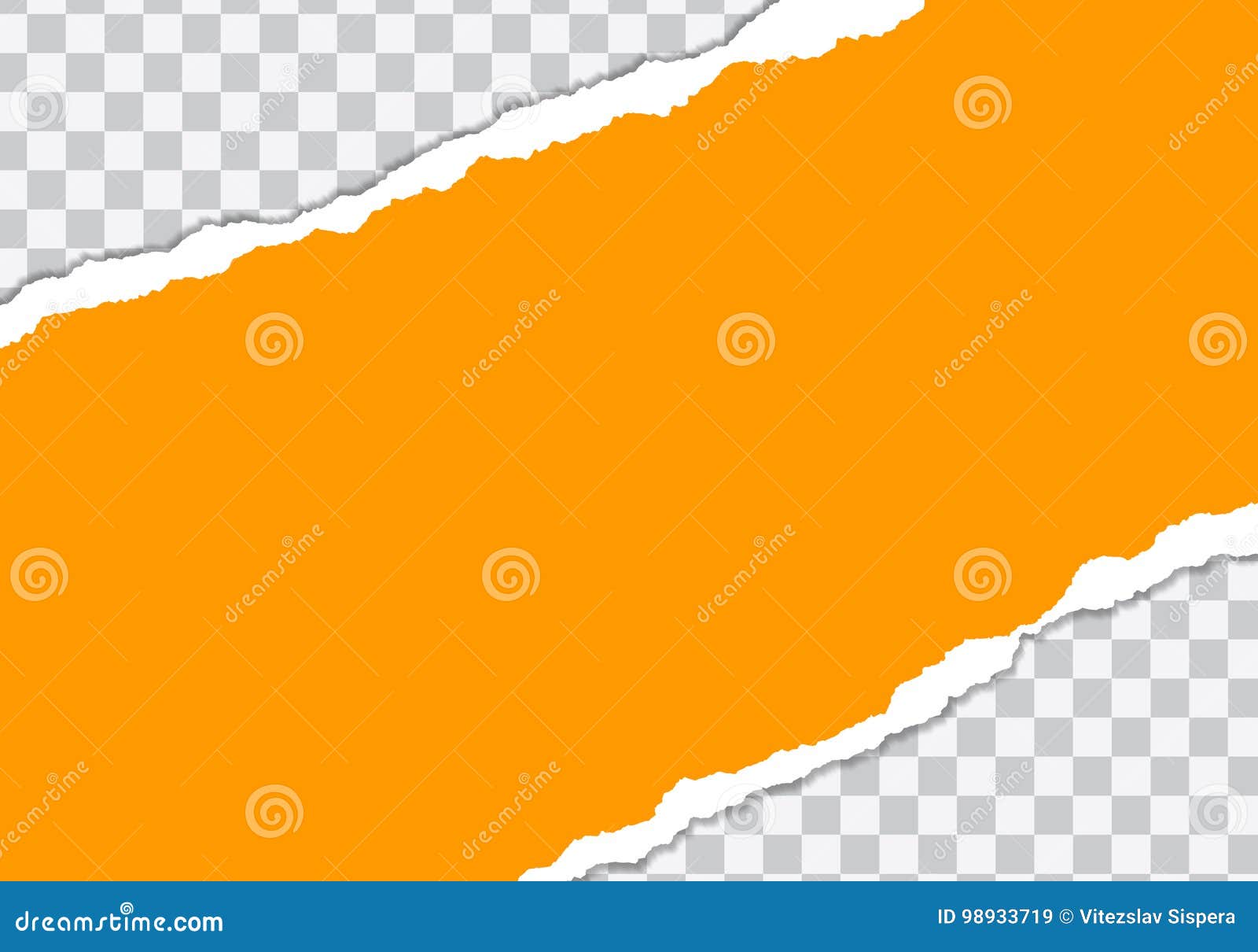 Vector Illustration of Torn Orange Paper with Transparent Background ...