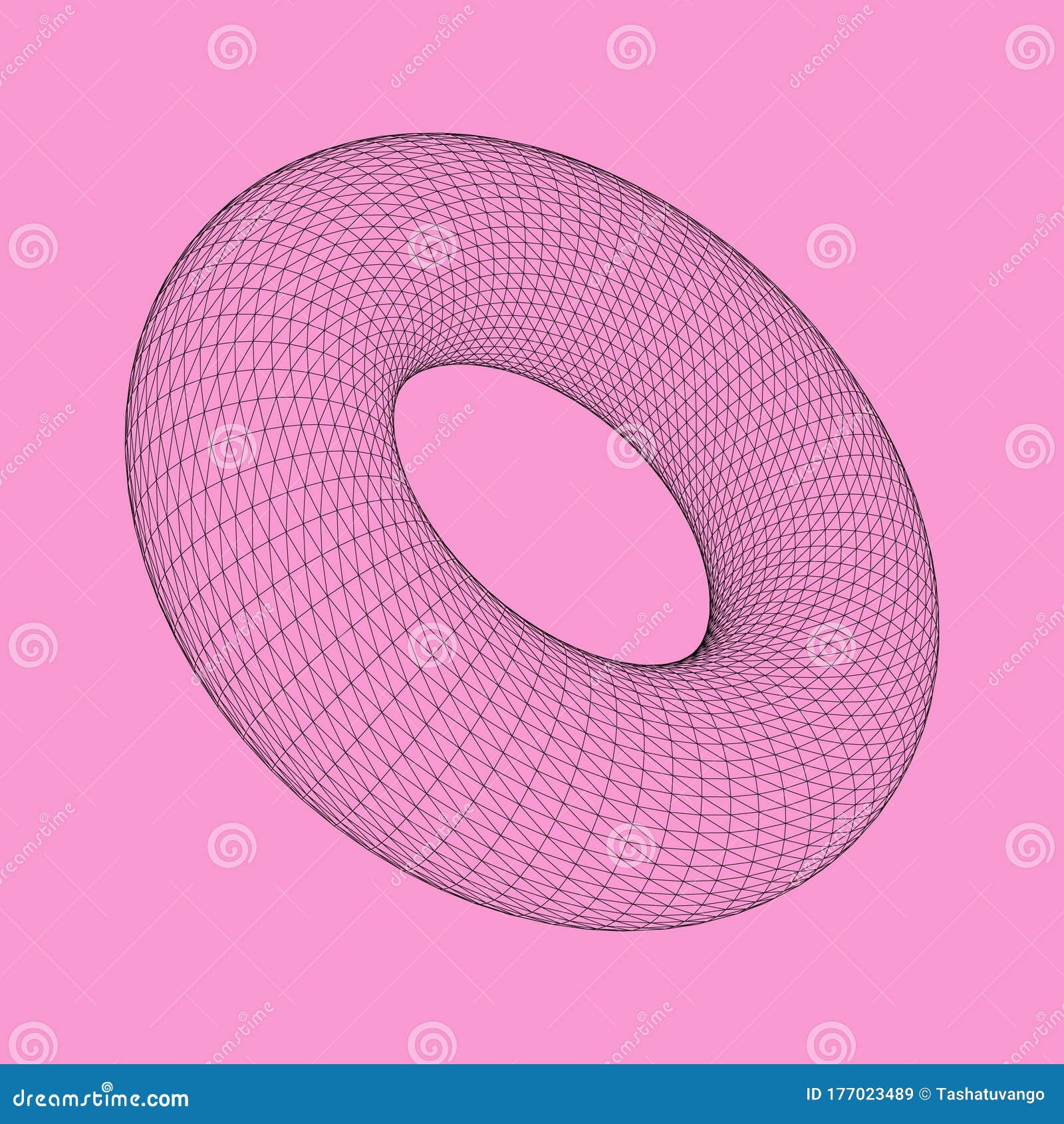 Vector Illustration of Torus on Colored Background. Stock Vector ...