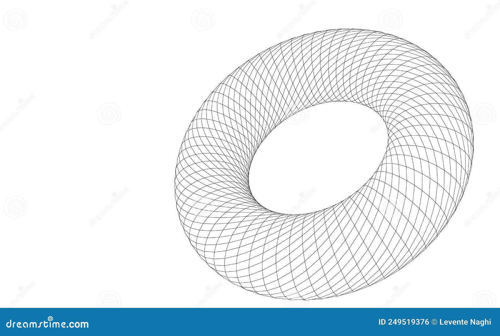 Vector Illustration of a Torus Shape with Wireframe Mesh Stock ...