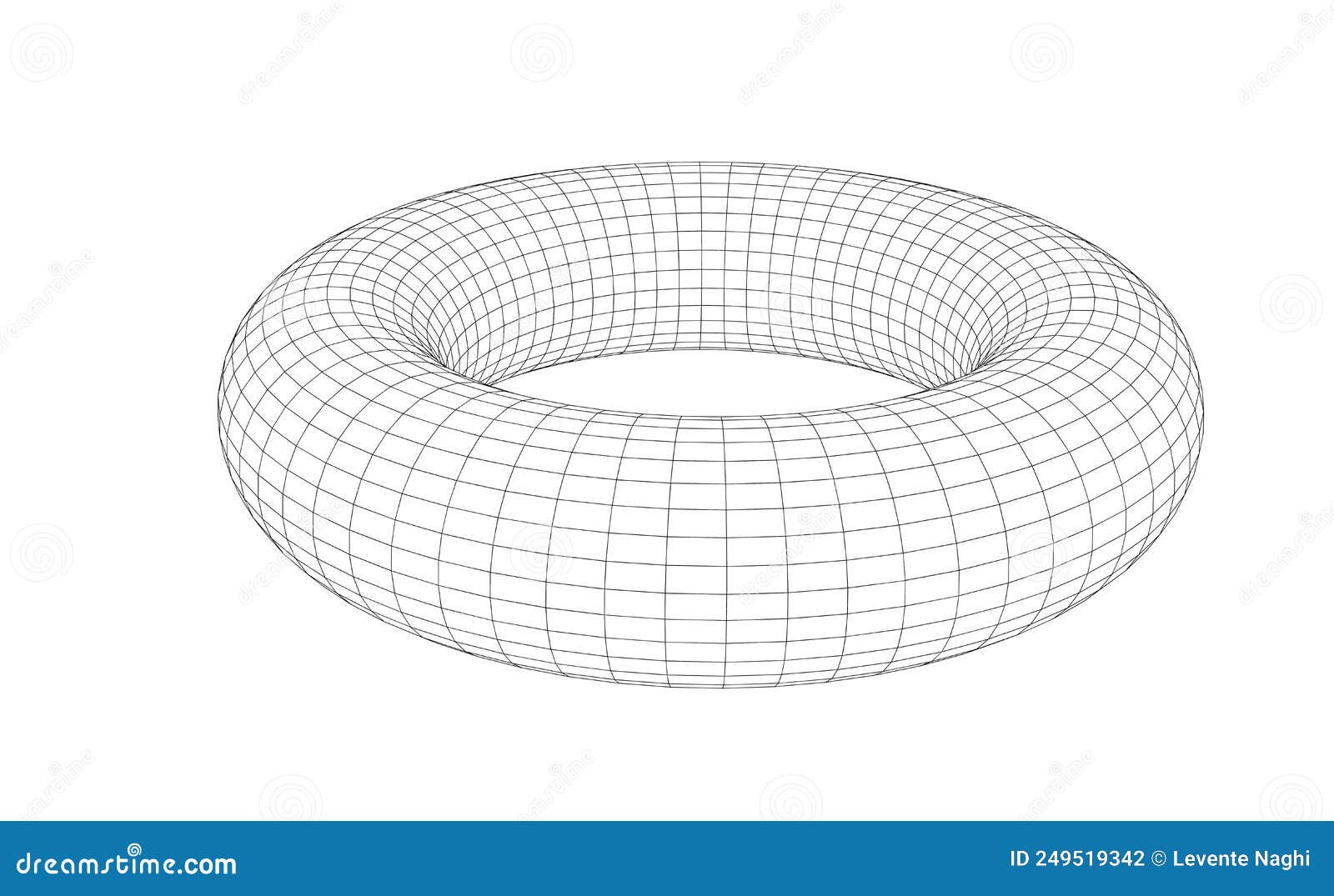 Vector Illustration of a Torus with Wireframe Mesh Stock Vector ...