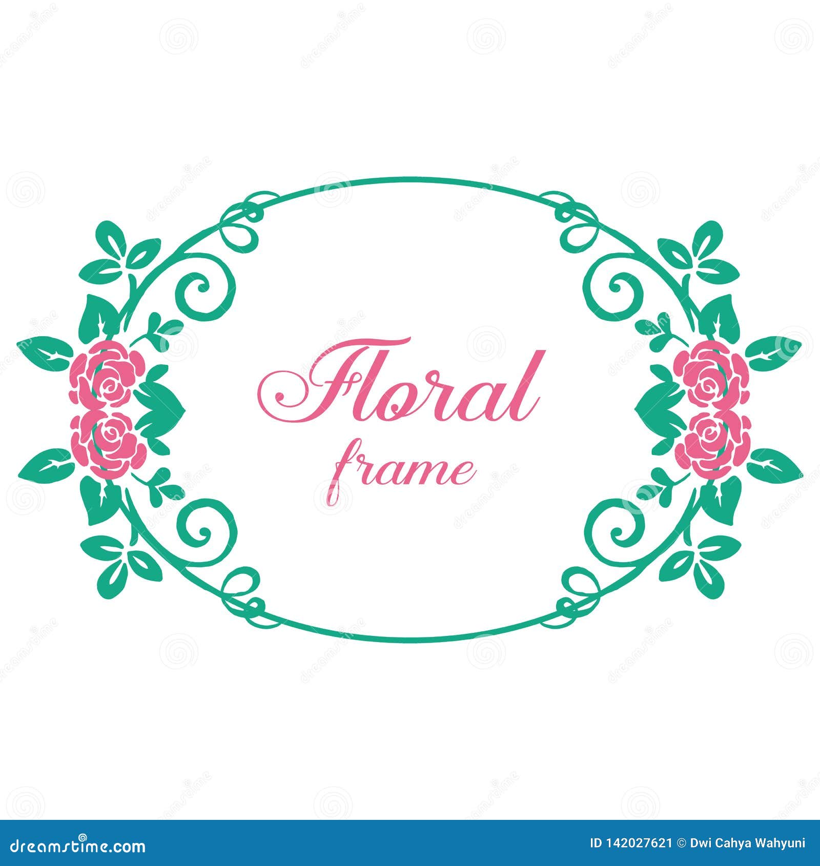 Vector Illustration Tosca Leaves with Ornate Floral Frame Stock Vector ...